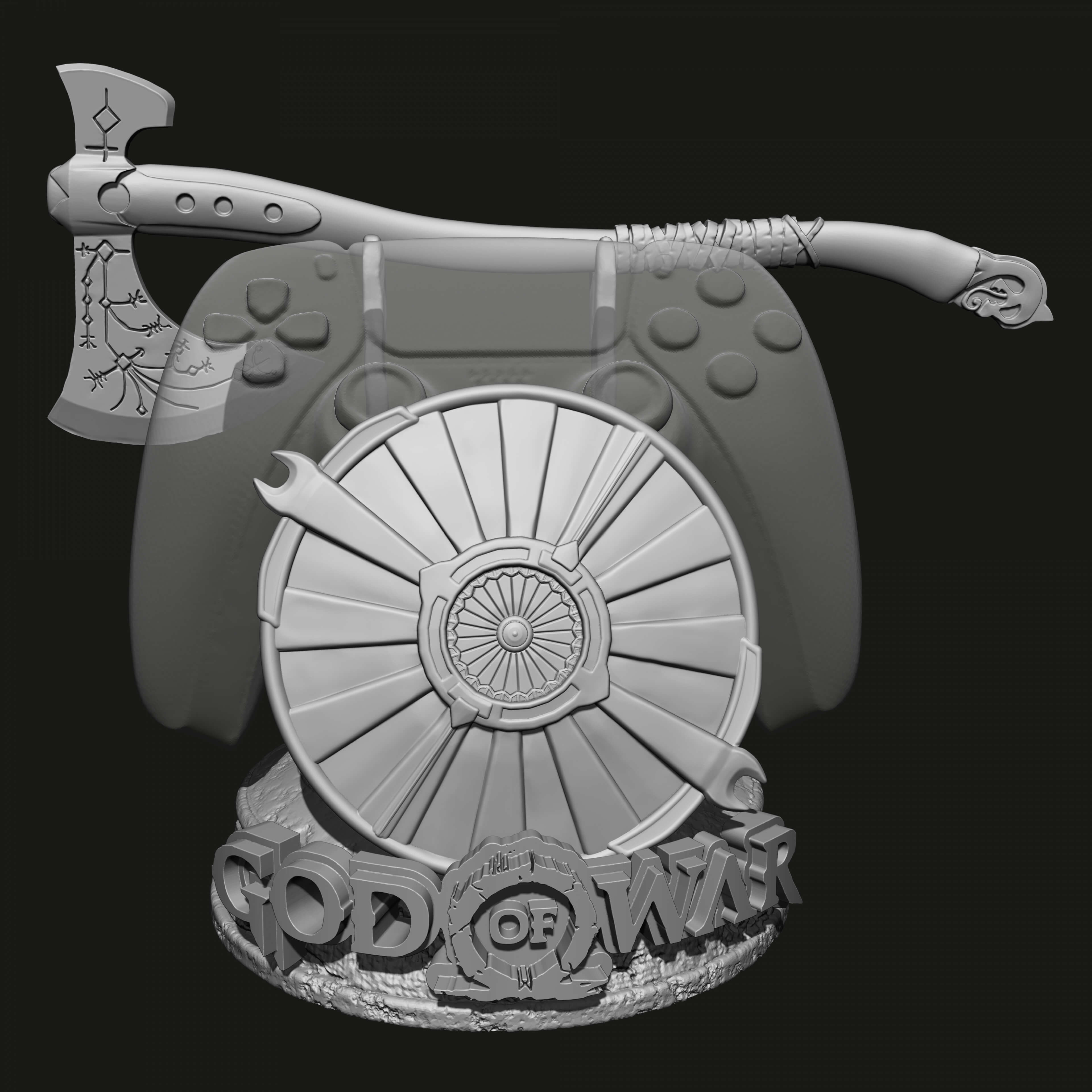 God of War PS Controller Stand - 3D Printable STL by godx