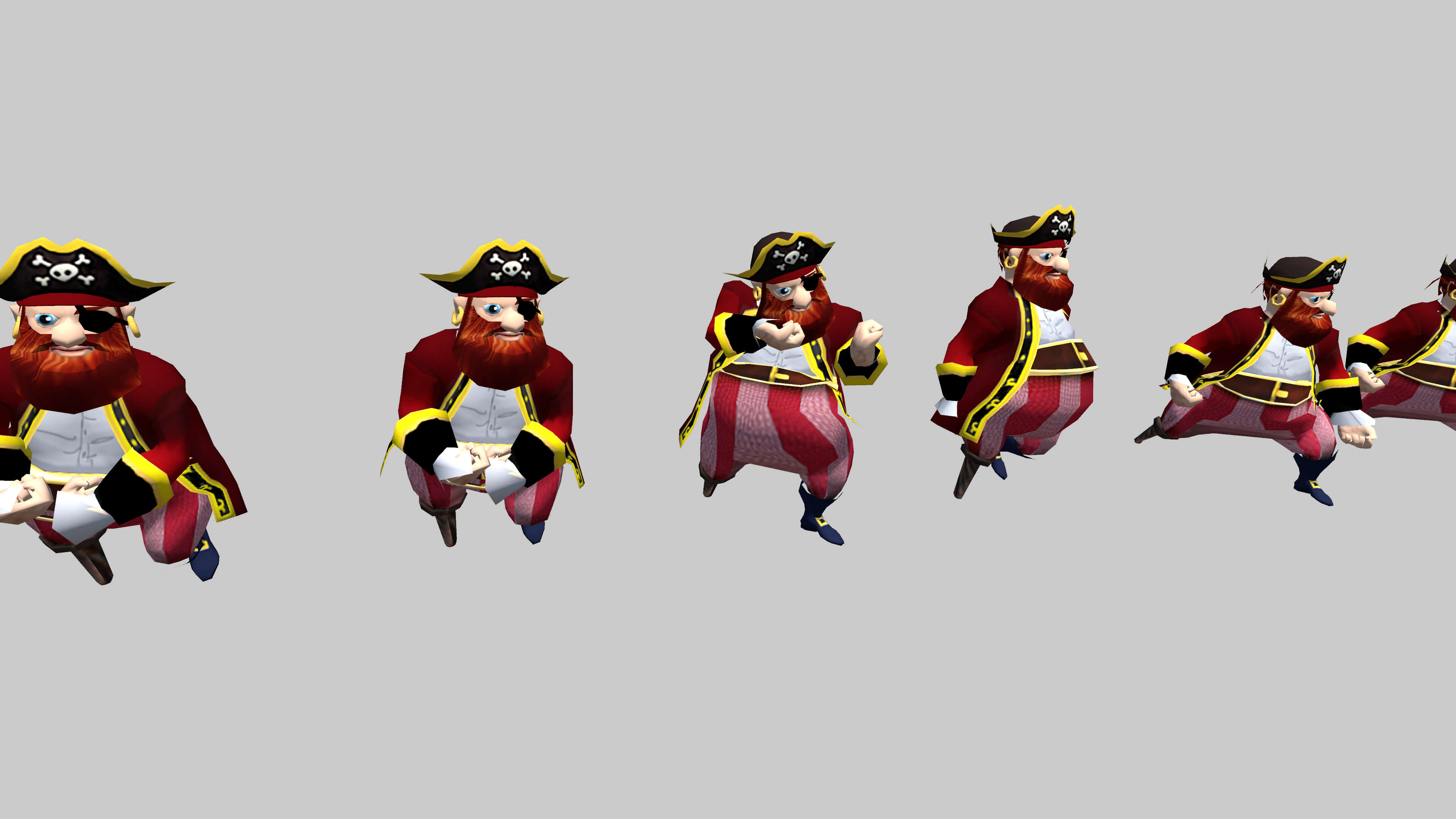 Animated Pirate Character With Props PBR Textures - 3D Model by Gold Coin