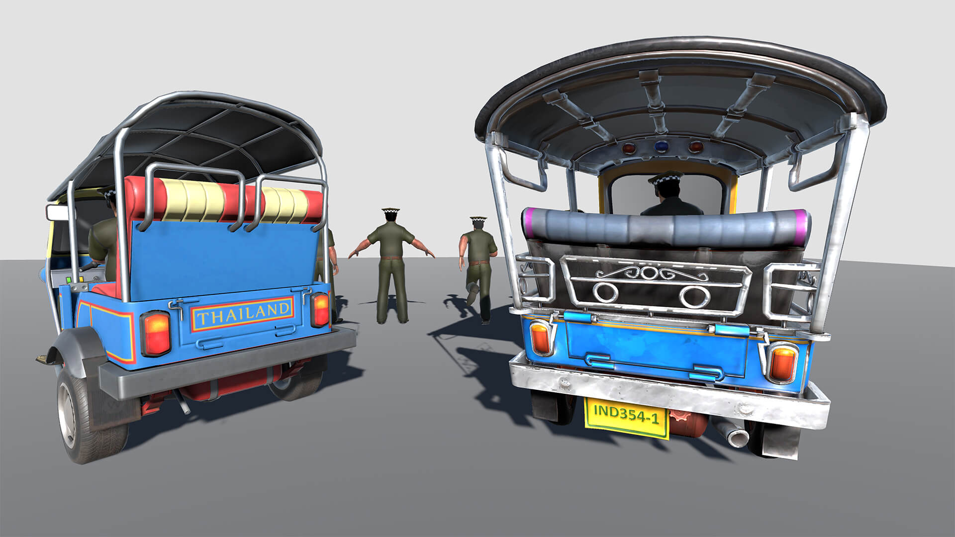 Rickshaw Driver Model with PBR Textures by Gold Coin