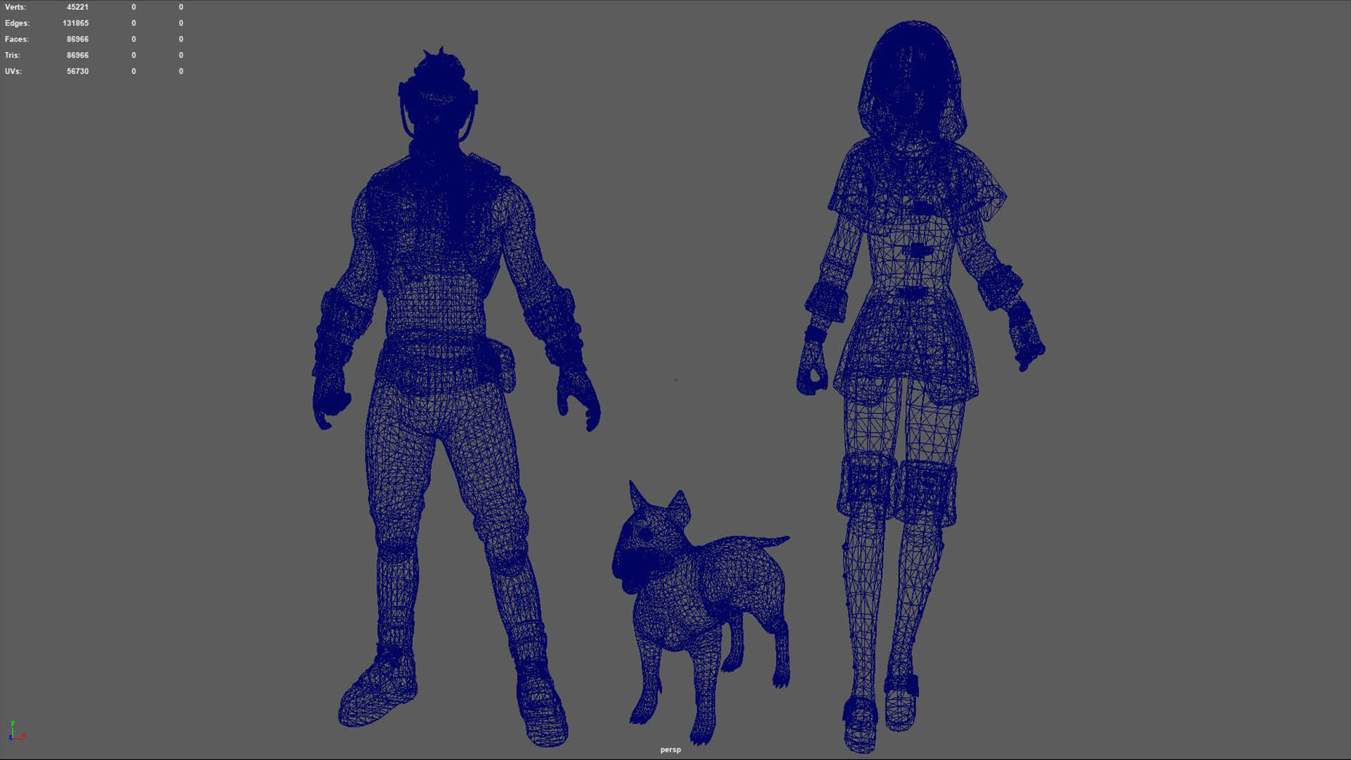 Stylized Character Boy Girl and Dog with PBR Textures - 3D Model by ...