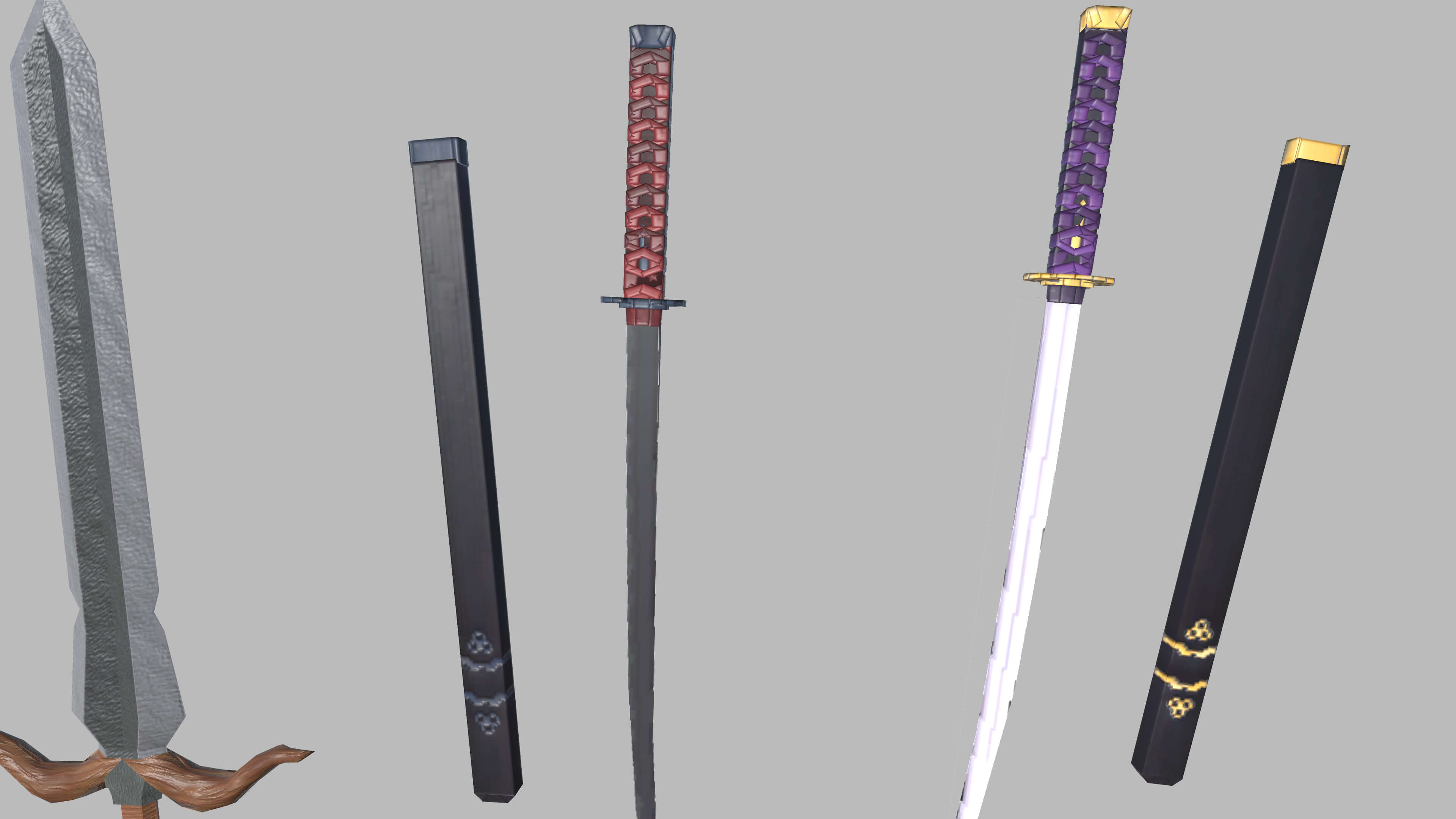 Sword and Hammer Item with PBR Textures - 3D Model by Gold Coin