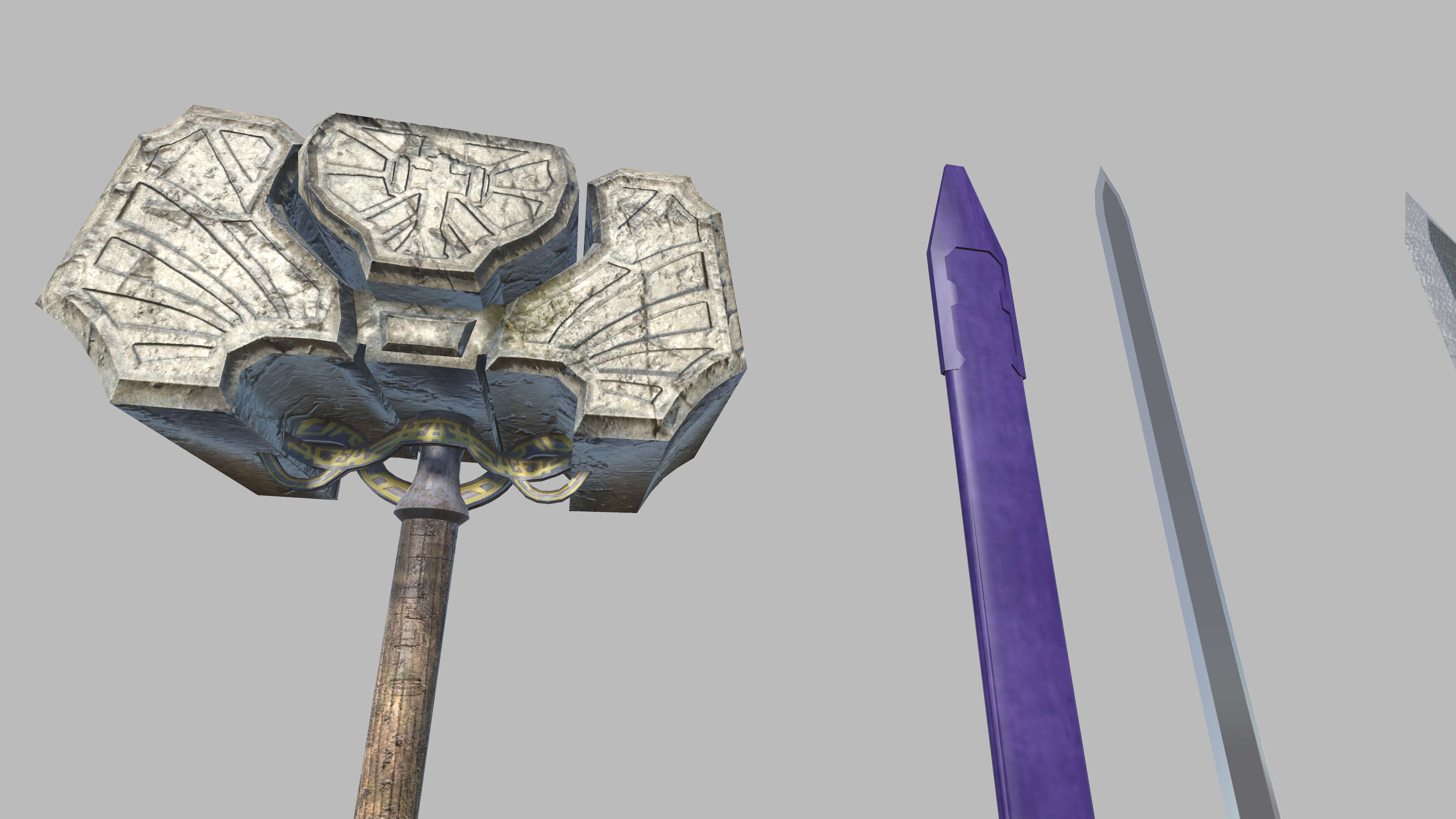 Sword and Hammer Item with PBR Textures - 3D Model by Gold Coin