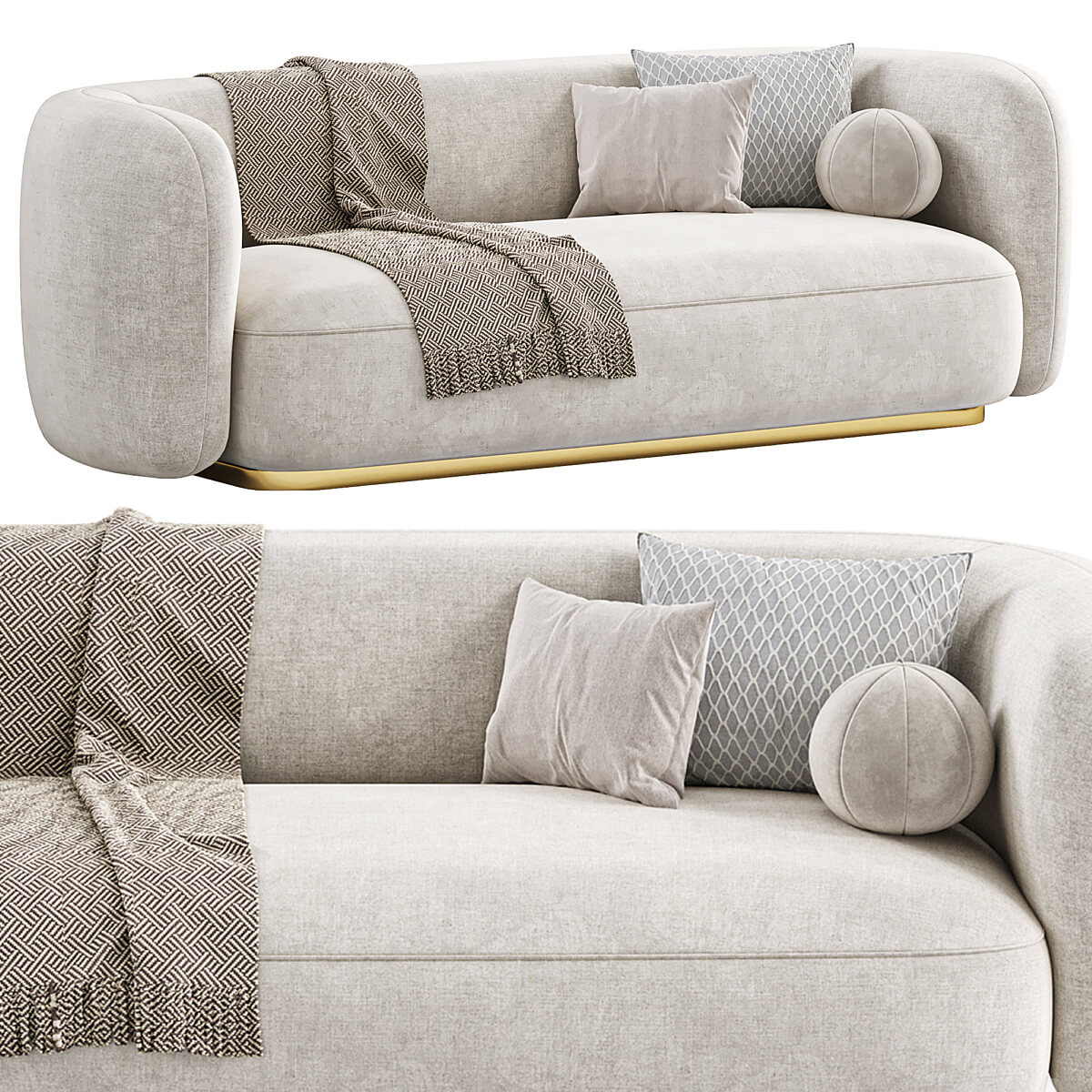 Sofa Roxy by Eichholtz - 3D Model by GOLD MASTER