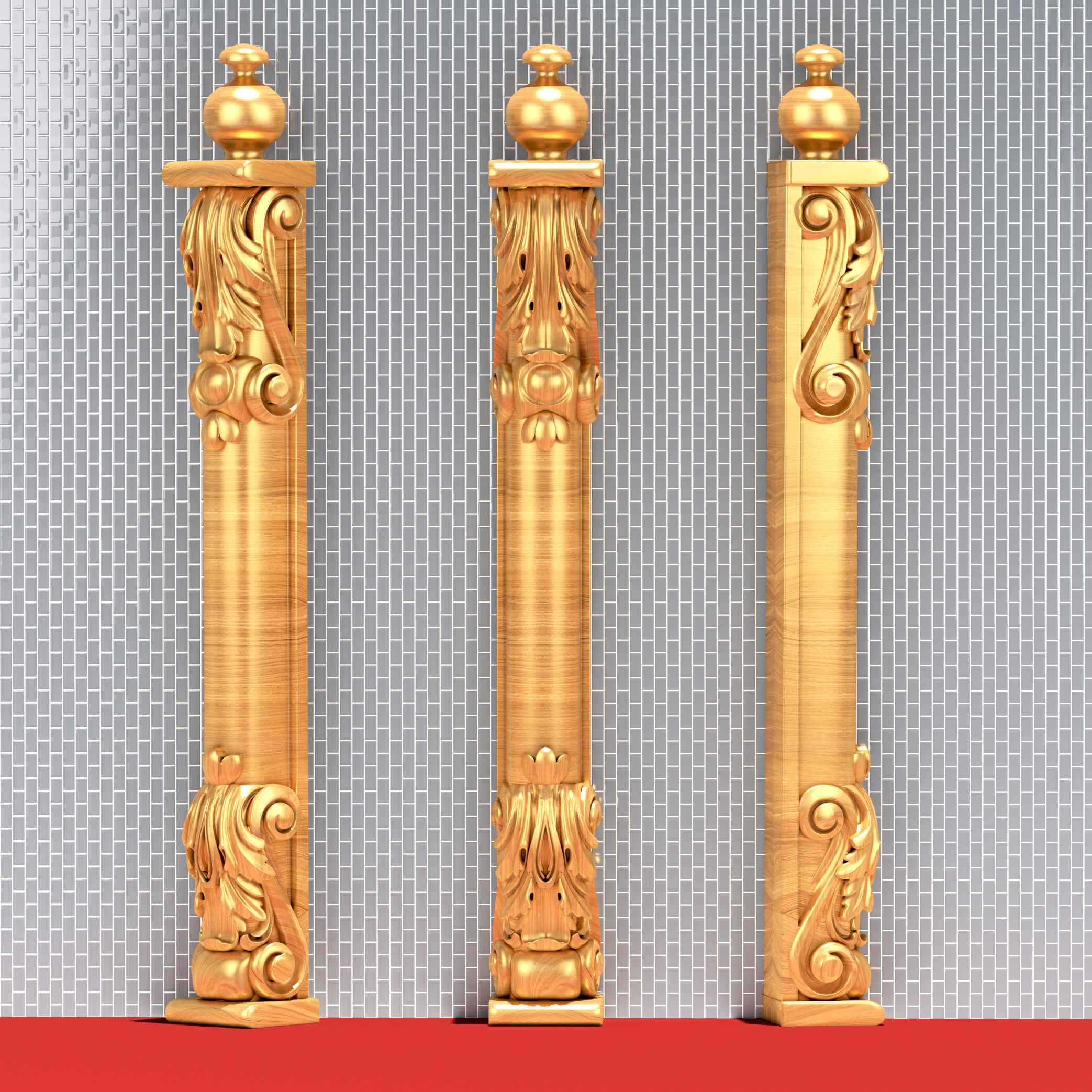 Classic Decorative Furniture Column - 3D Model by GOLD MASTER