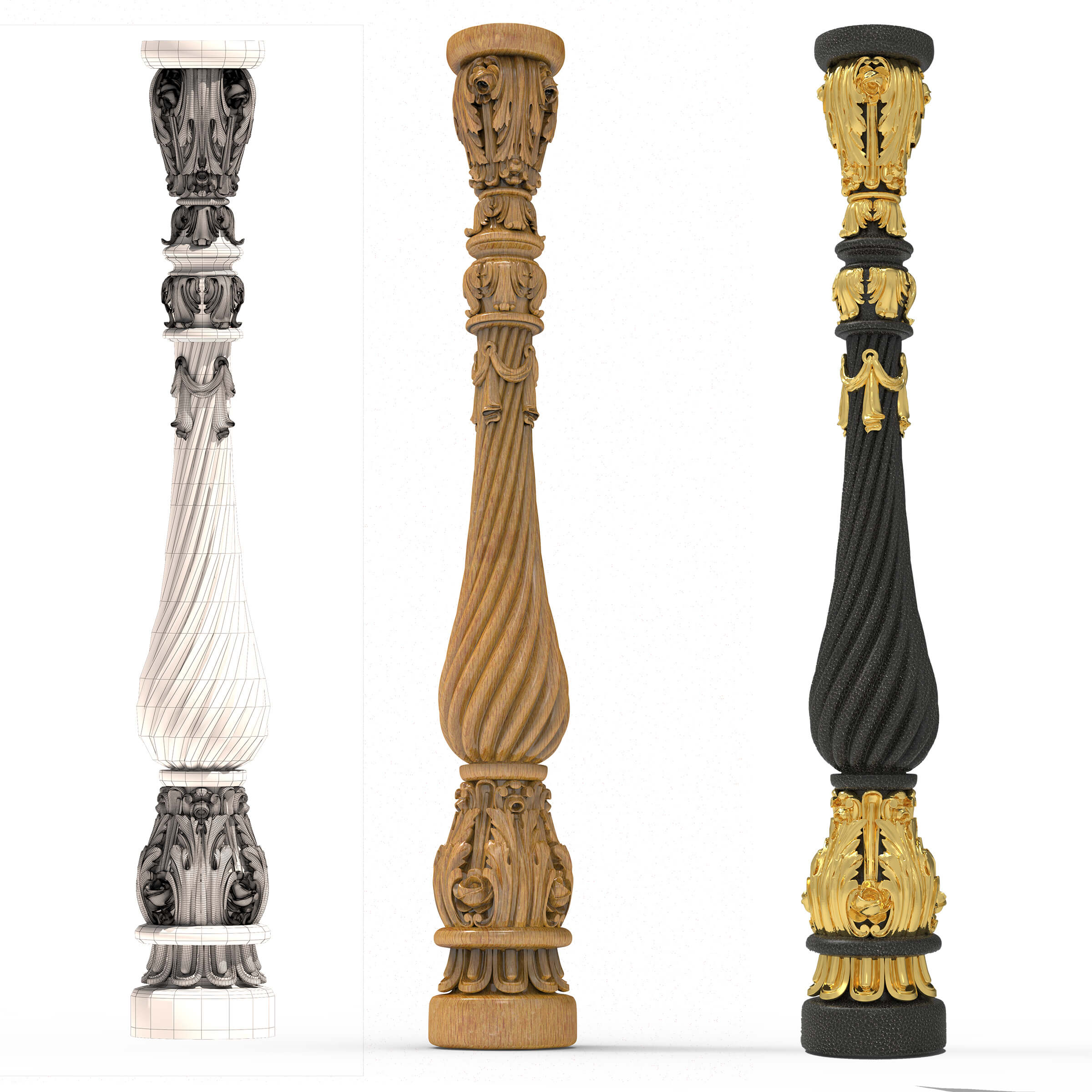 Classic Decorative Furniture Column1 - 3D Model by GOLD MASTER