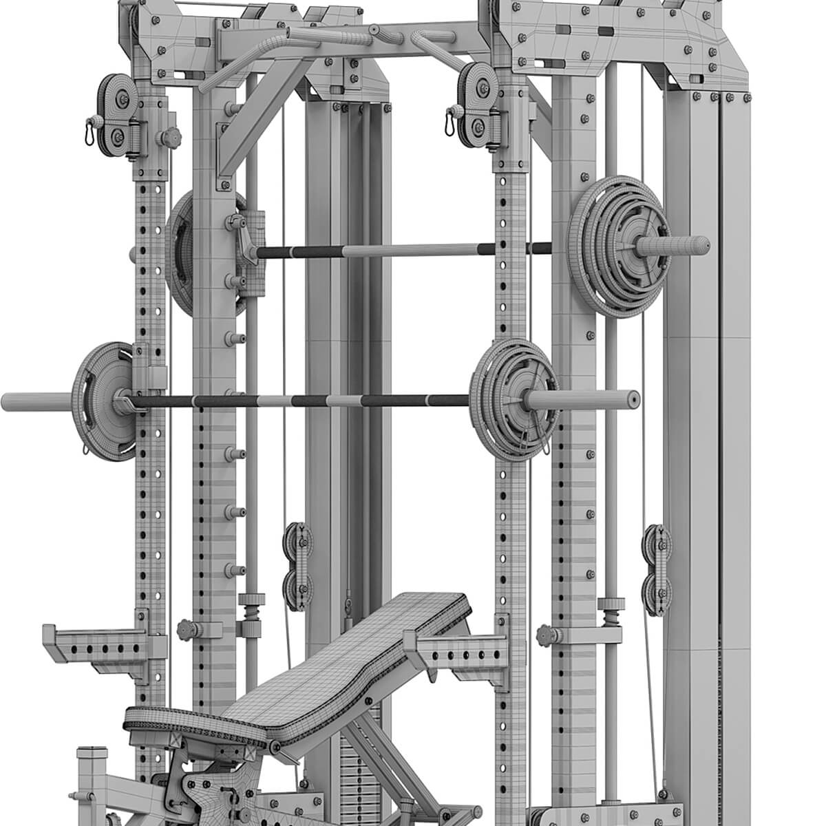 Home Gym Atx Smith Cable Rack Weight Stack - 3D Model by GOLD MASTER