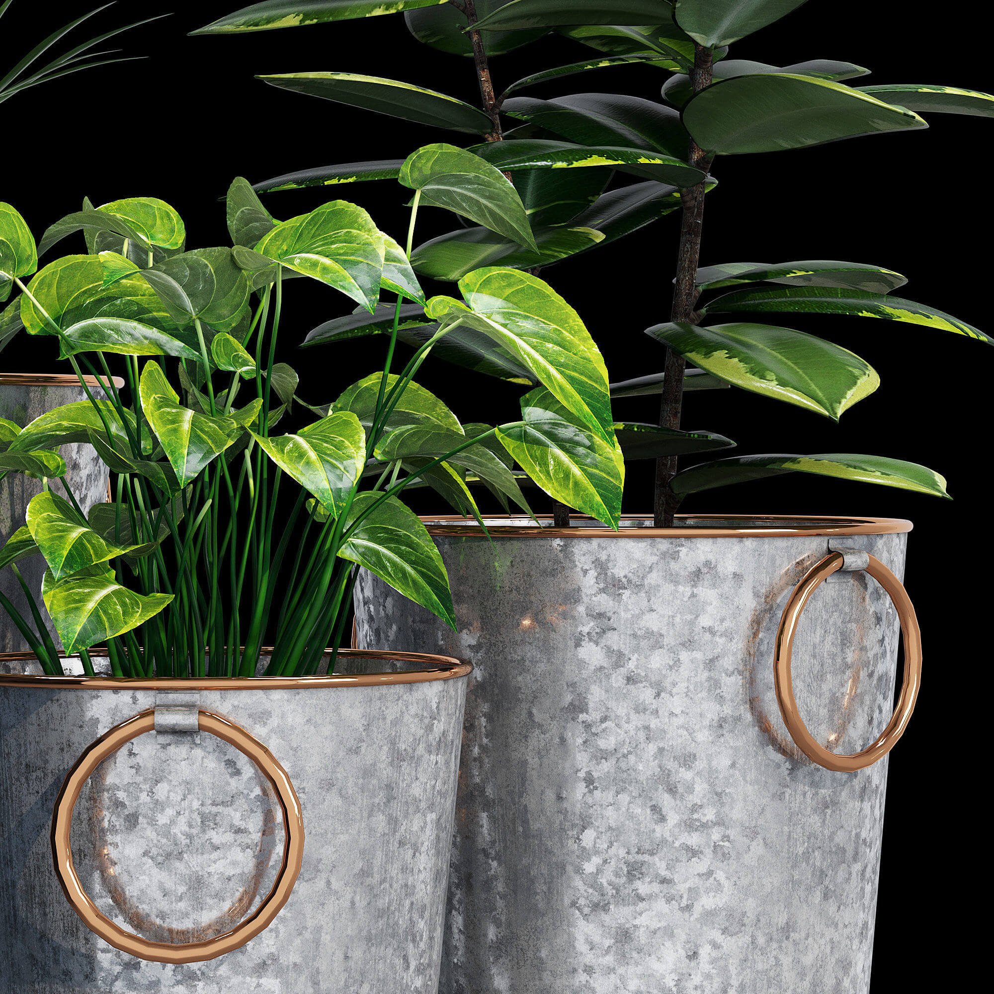 Lillian Galvanized Planters - 3D Model by GOLD MASTER