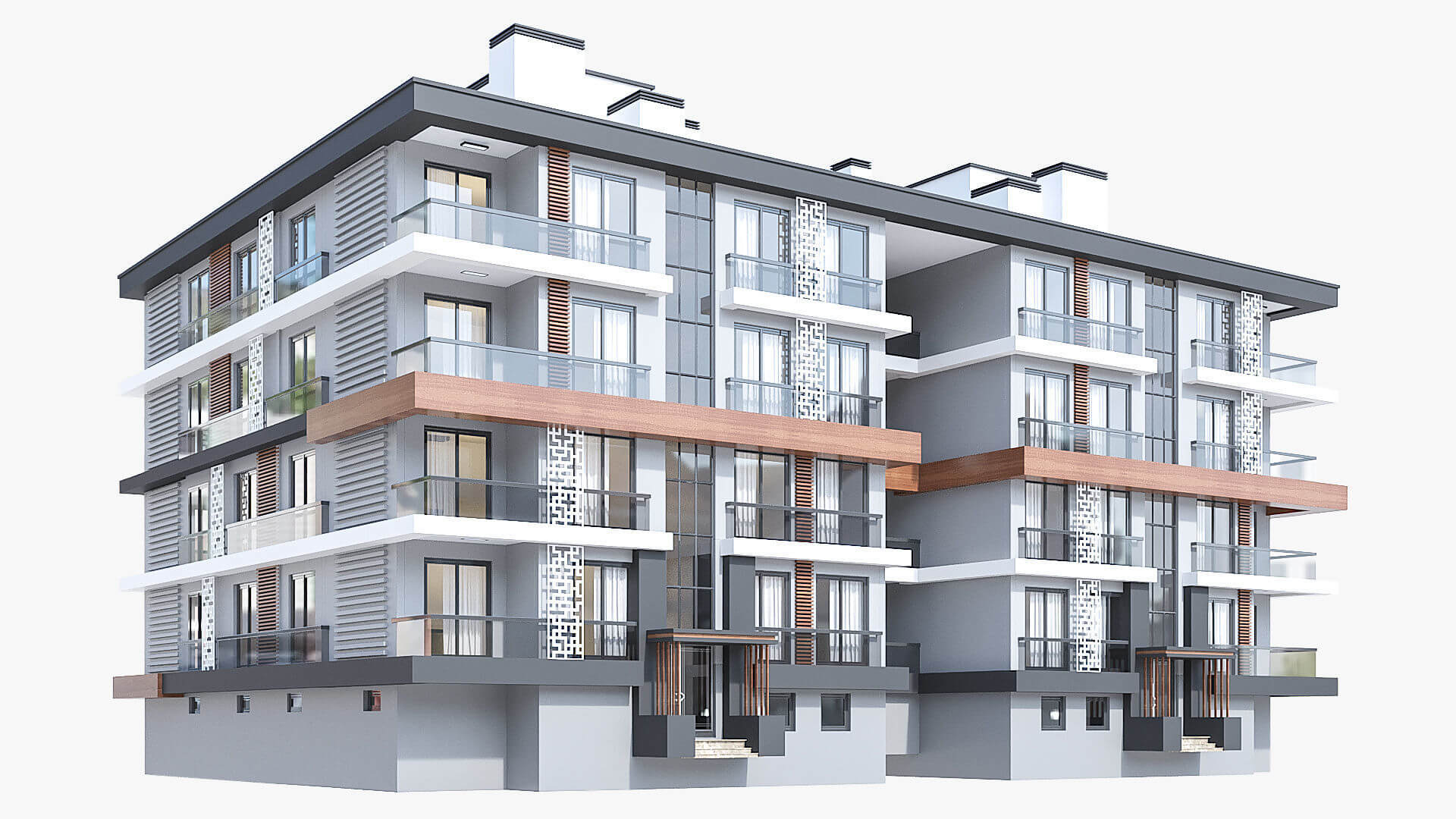 Modern Residential Building - 3D Model by GOLD MASTER