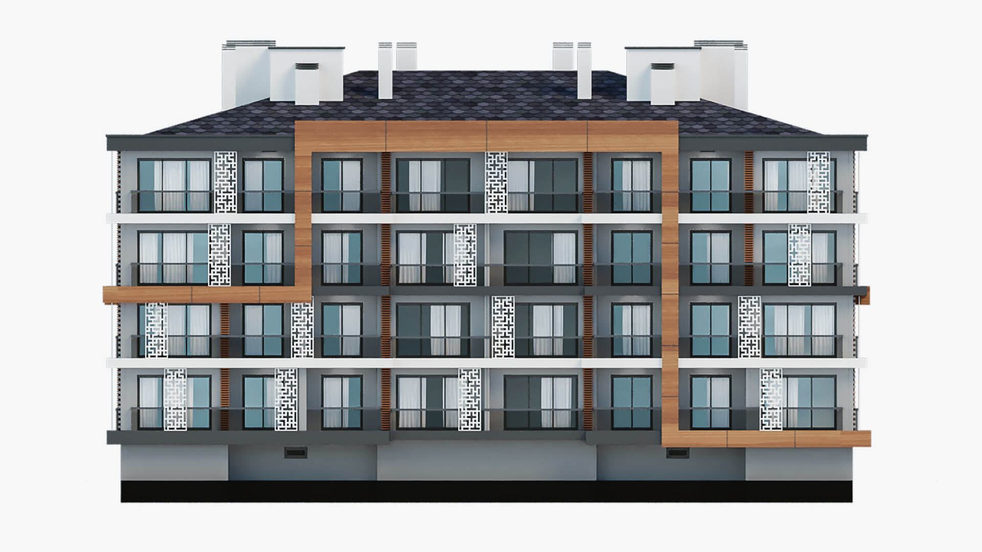 Modern Residential Building - 3D Model by GOLD MASTER