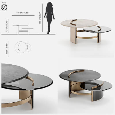 Norman Center Table - 3D Model by GOLD MASTER