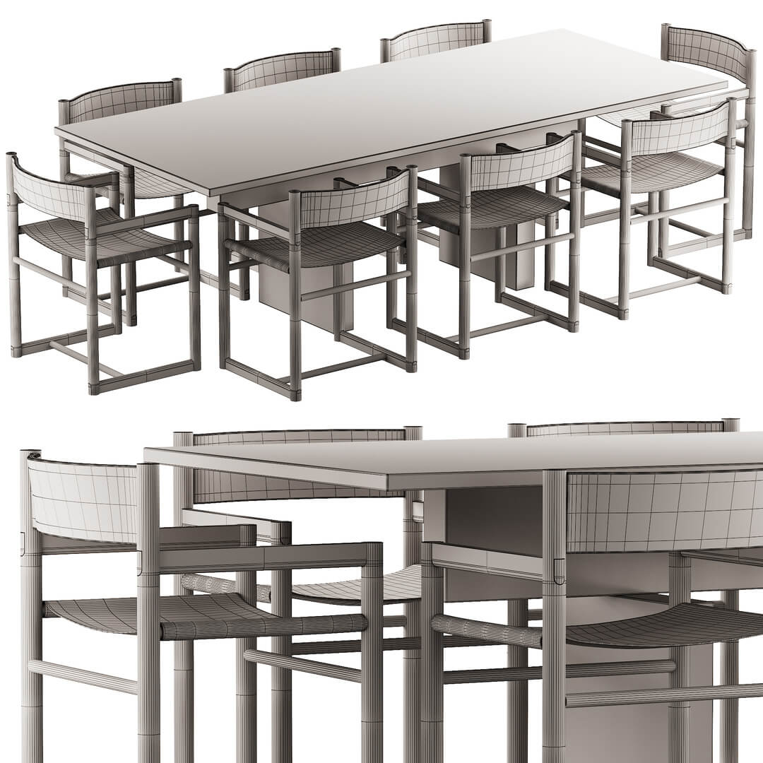 Plane Dining Table - 3D Model by GOLD MASTER