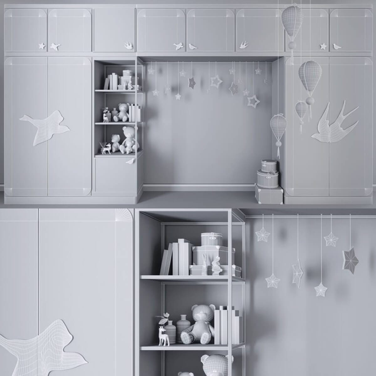 Wardrobe for Kids - 3D Model by GOLD MASTER