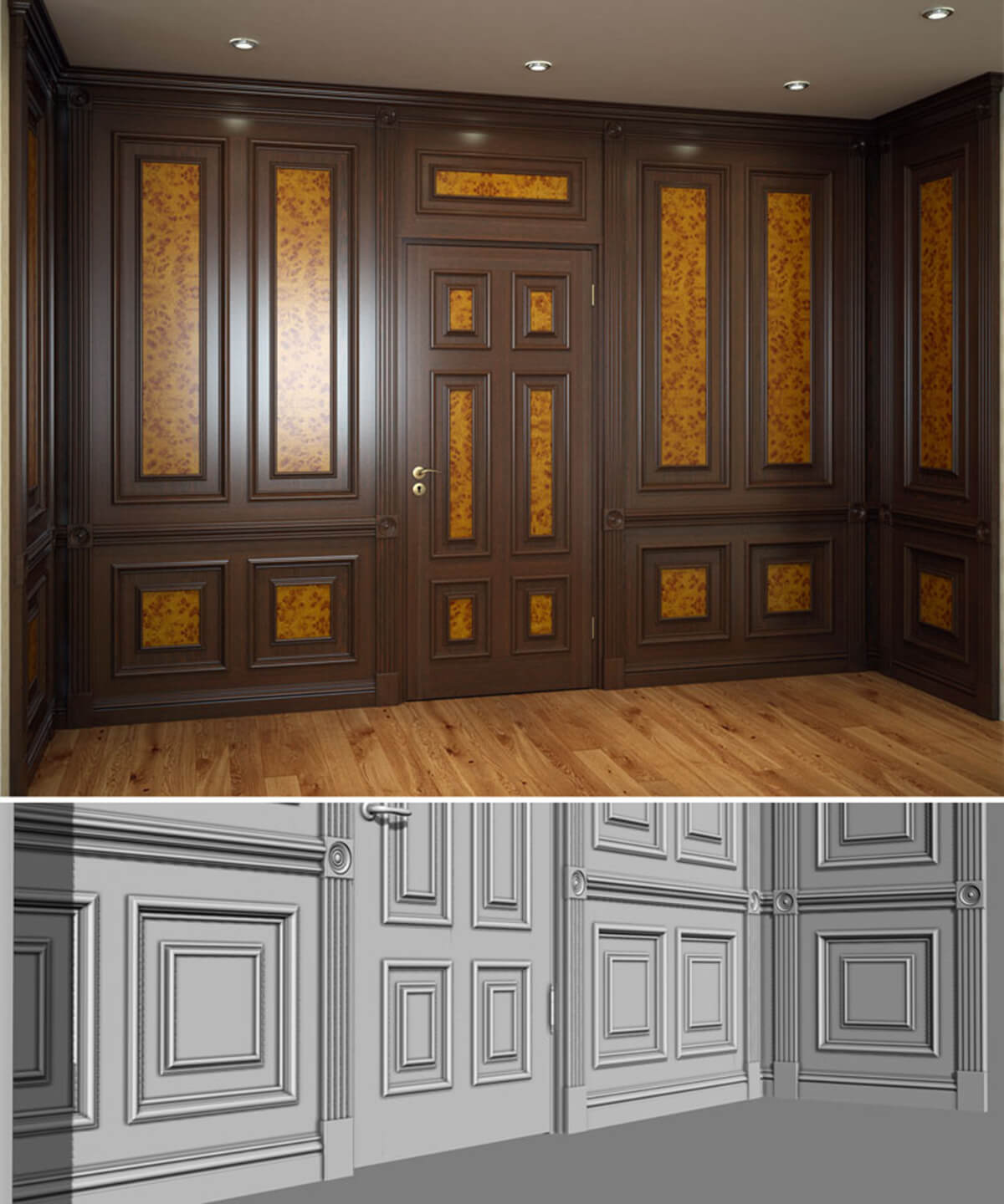 Wooden Wall Panels - 3D Model by GOLD MASTER