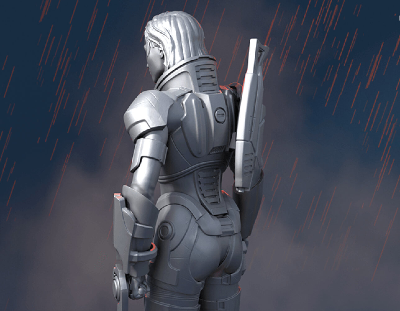 Mass Effect Female Shepard - 3D Model by goldenriveth02
