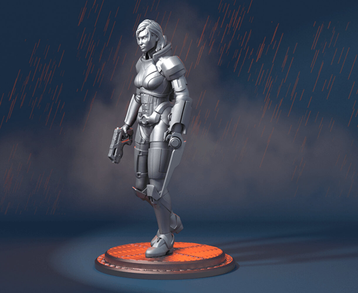 Mass Effect Female Shepard - 3D Model by goldenriveth02