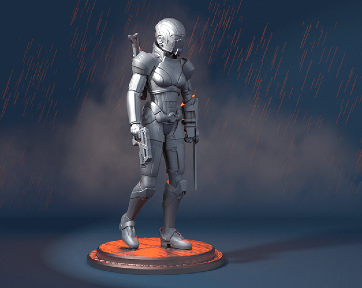 Mass Effect Female Shepard - 3D Model by goldenriveth02