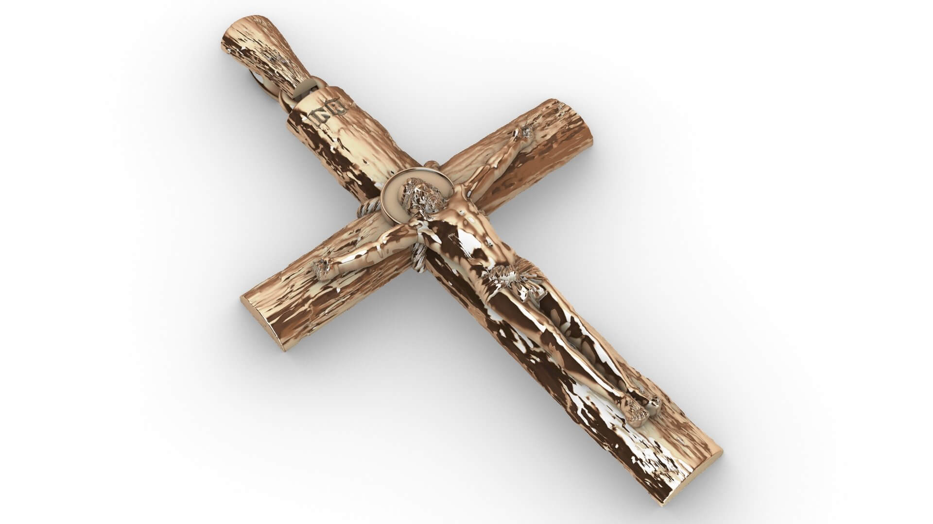 Cross with Savior - 3D Model by Goldman