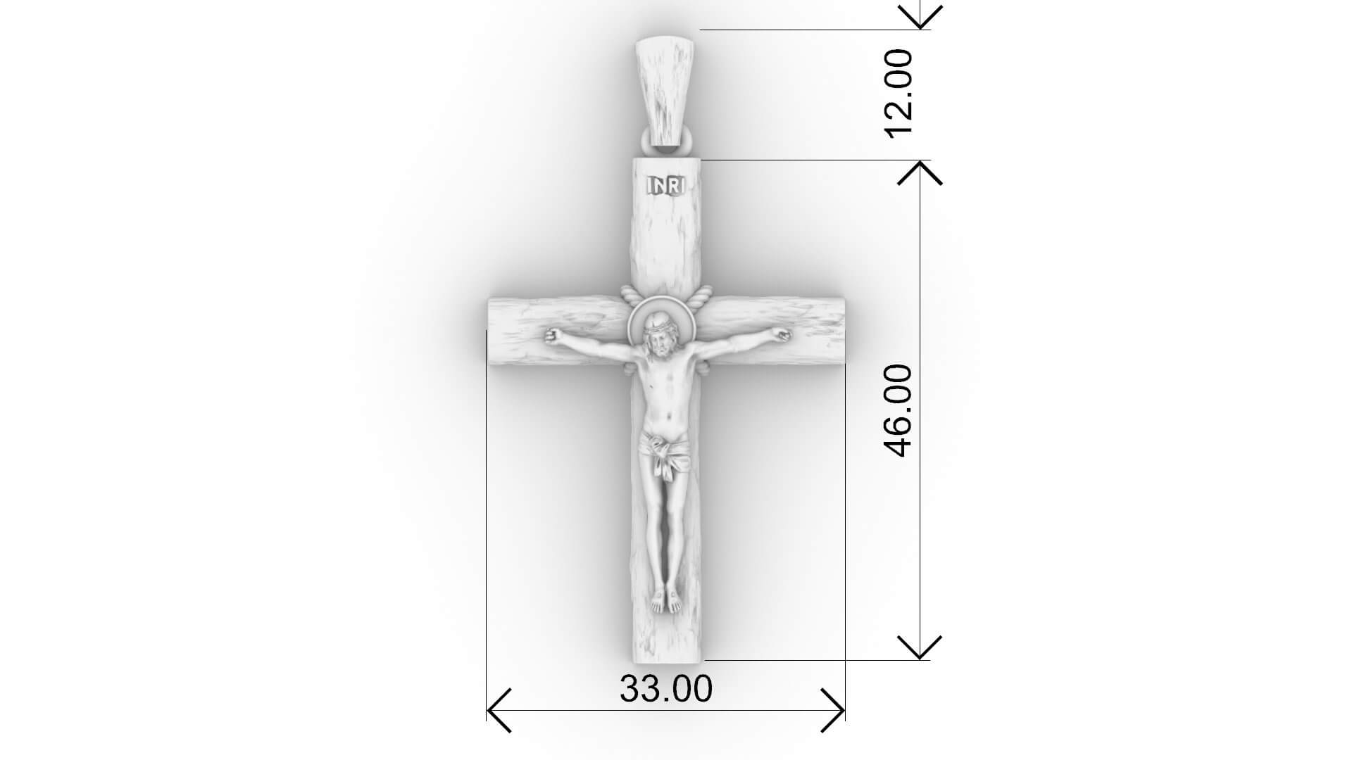 Cross with Savior - 3D Model by Goldman