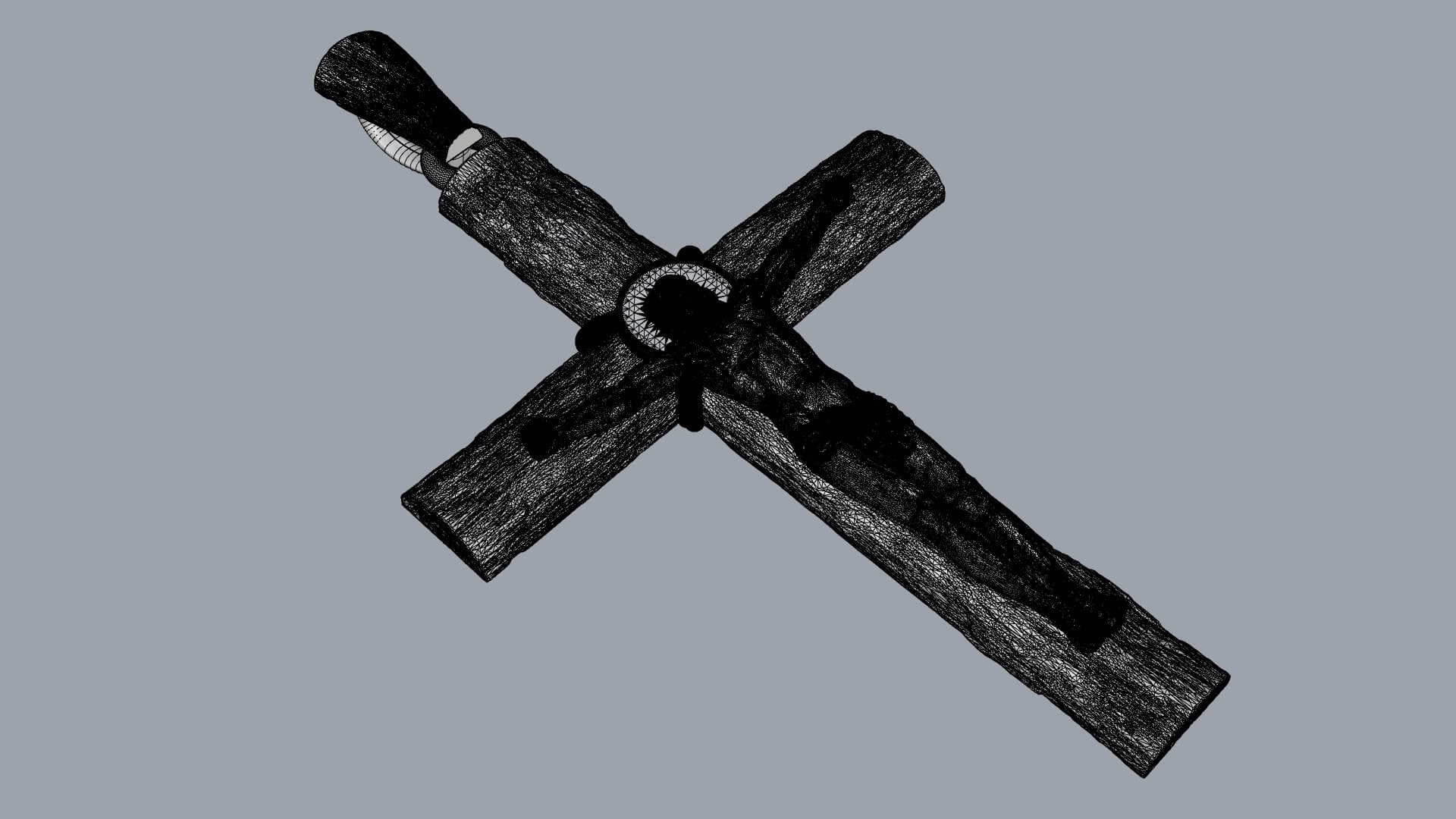 Cross with Savior - 3D Model by Goldman