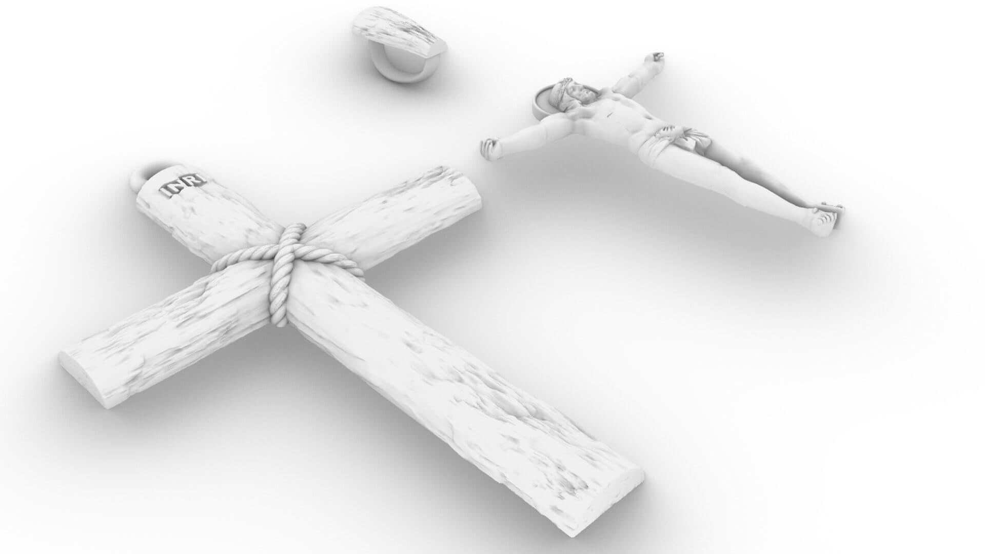 Cross with Savior - 3D Model by Goldman