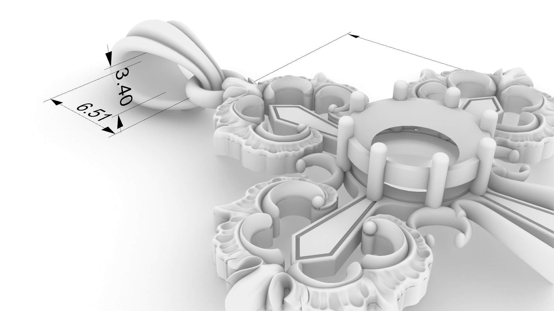 Cross with Stone - 3D Model by Goldman