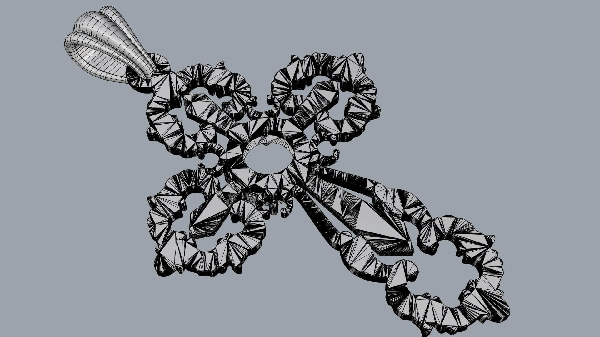 Cross with Stone - 3D Model by Goldman