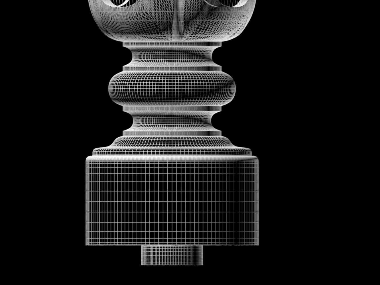 Baluster Column With Leaves for CNC Milling - 3D Model by GoodWood