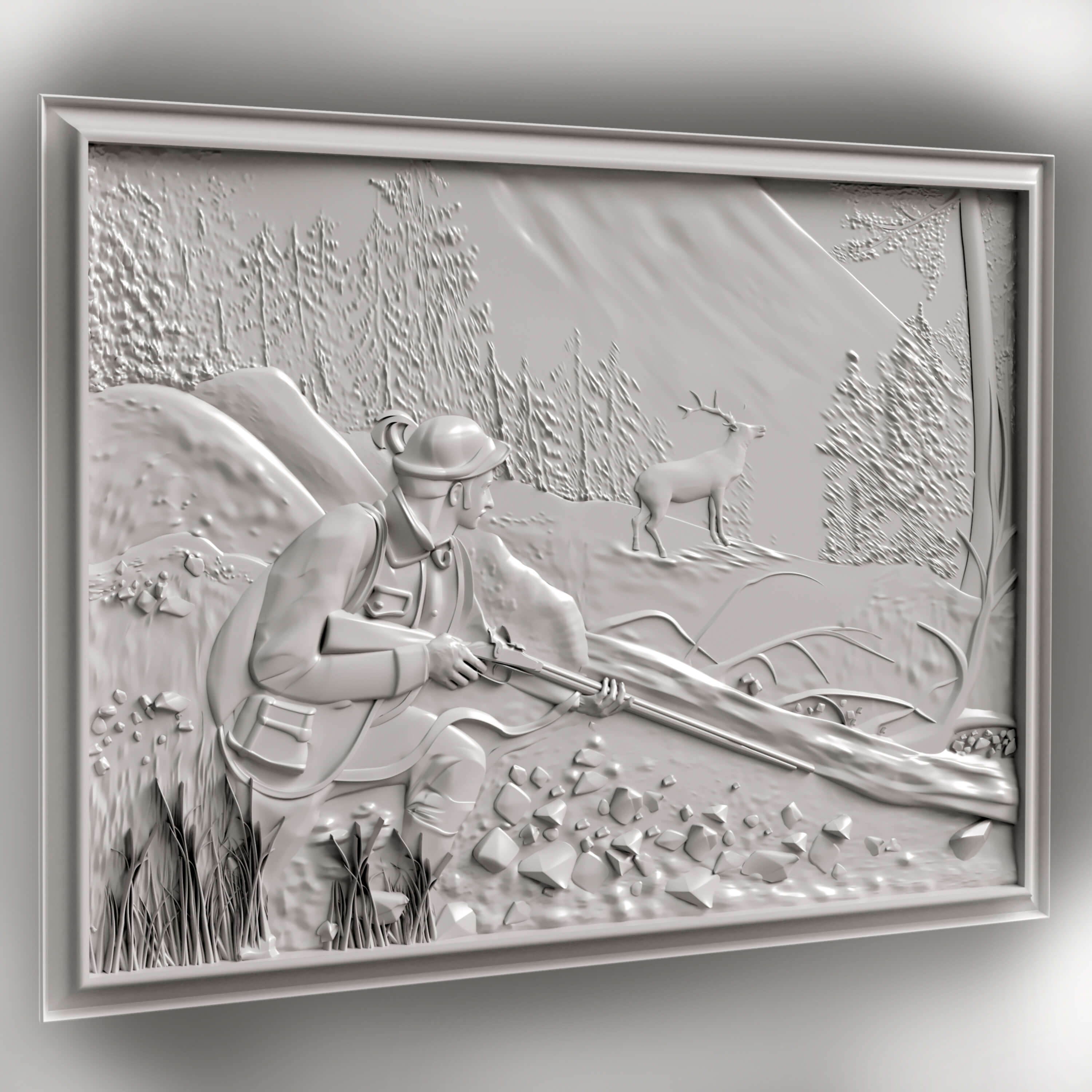 Relief Picture Hunter on The Hunt for a CNC Router - 3D Model by GoodWood