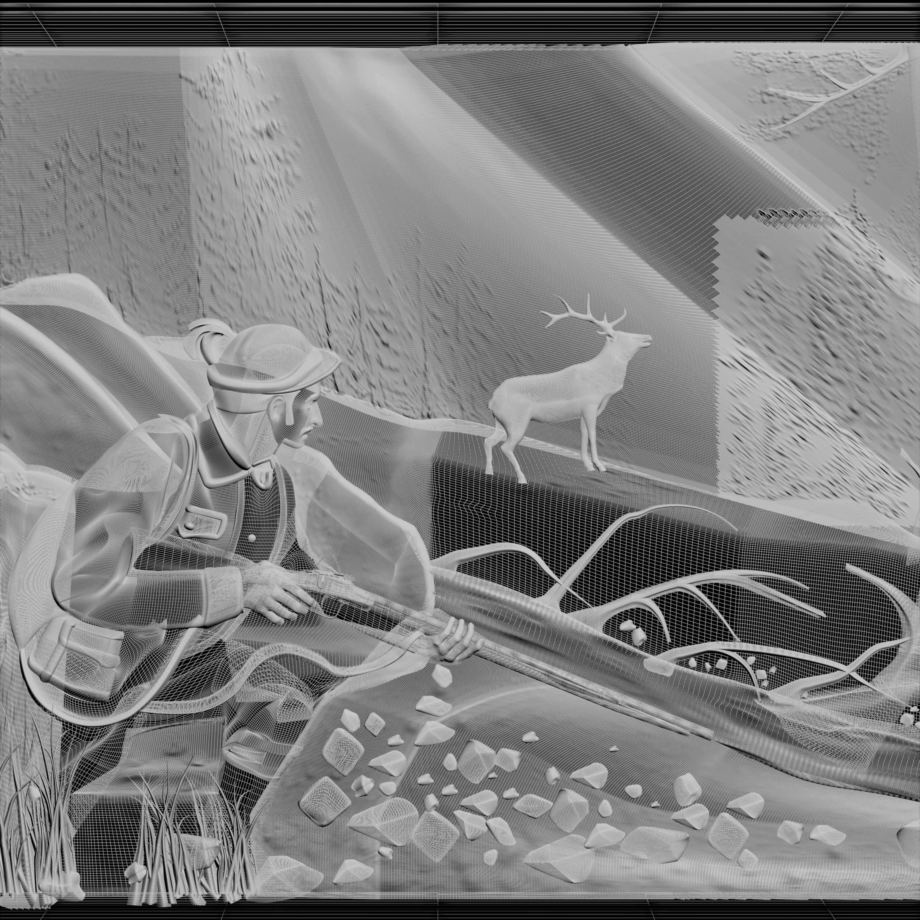 Relief Picture Hunter on The Hunt for a CNC Router - 3D Model by GoodWood