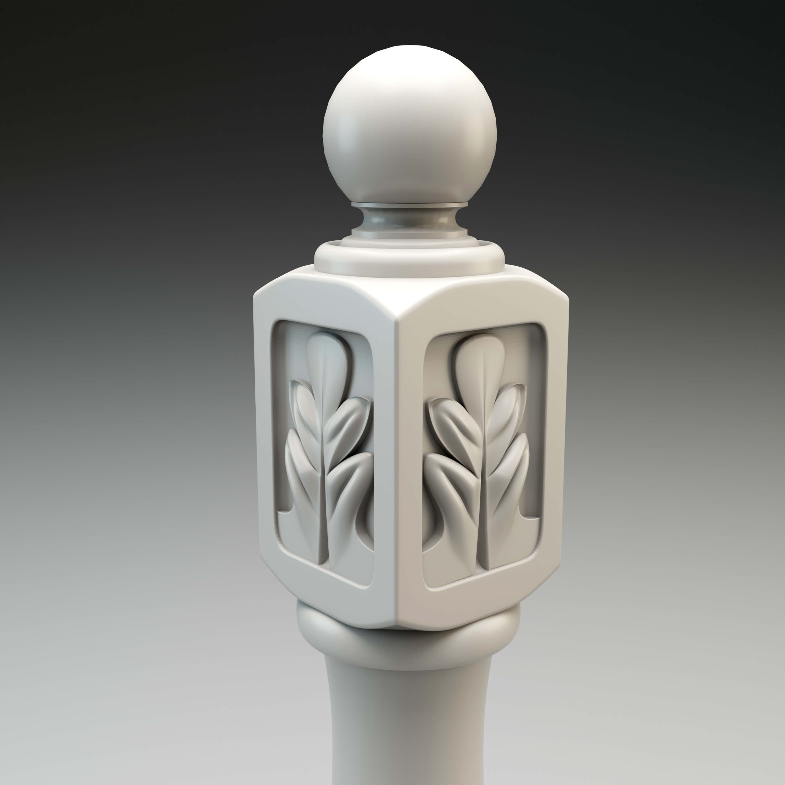 Baluster Column With Leaves for CNC Milling 3D Print Model by GoodWood
