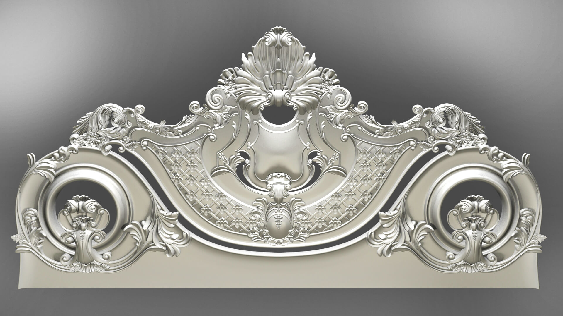 Baroque Headboard for Engraving on a CNC Machine - 3D Model by GoodWood
