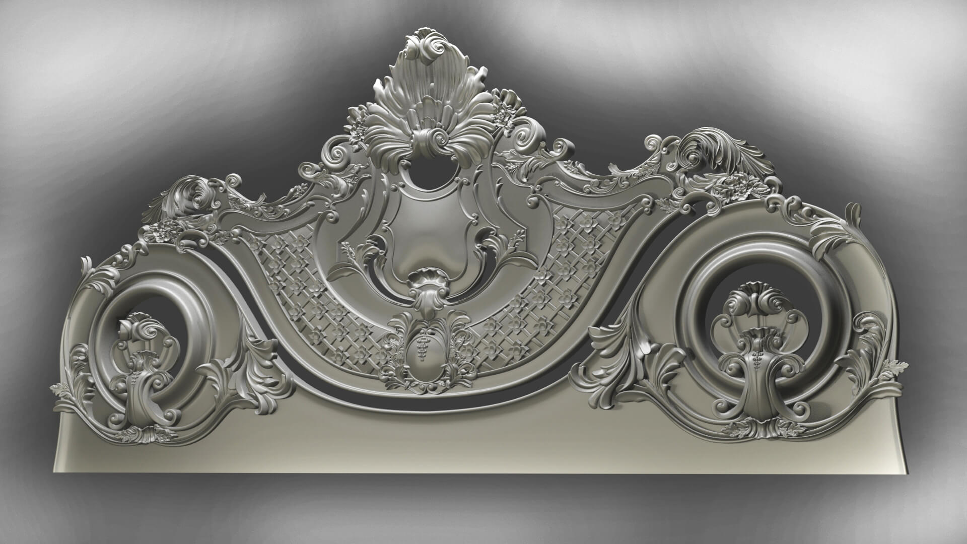 Baroque Headboard for Engraving on a CNC Machine - 3D Model by GoodWood