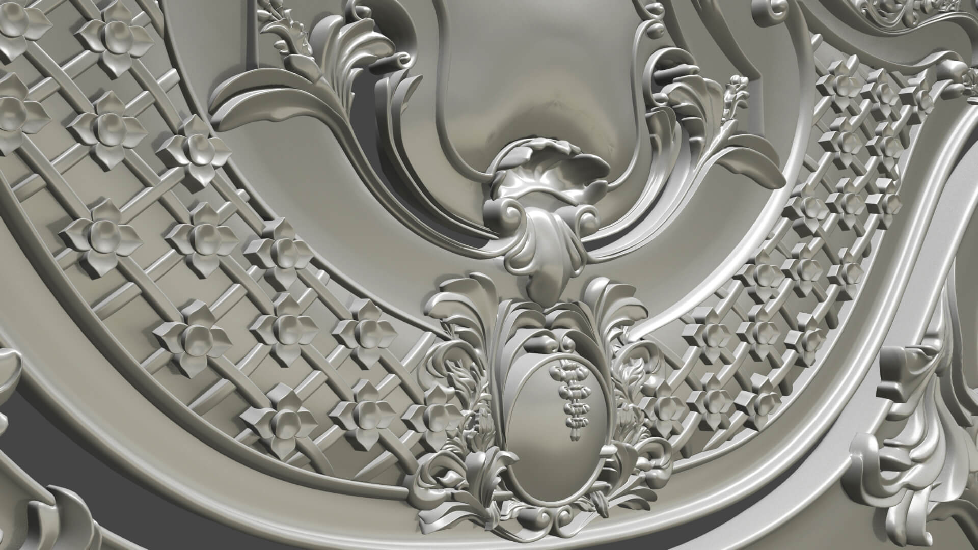 Baroque Headboard for Engraving on a CNC Machine - 3D Model by GoodWood