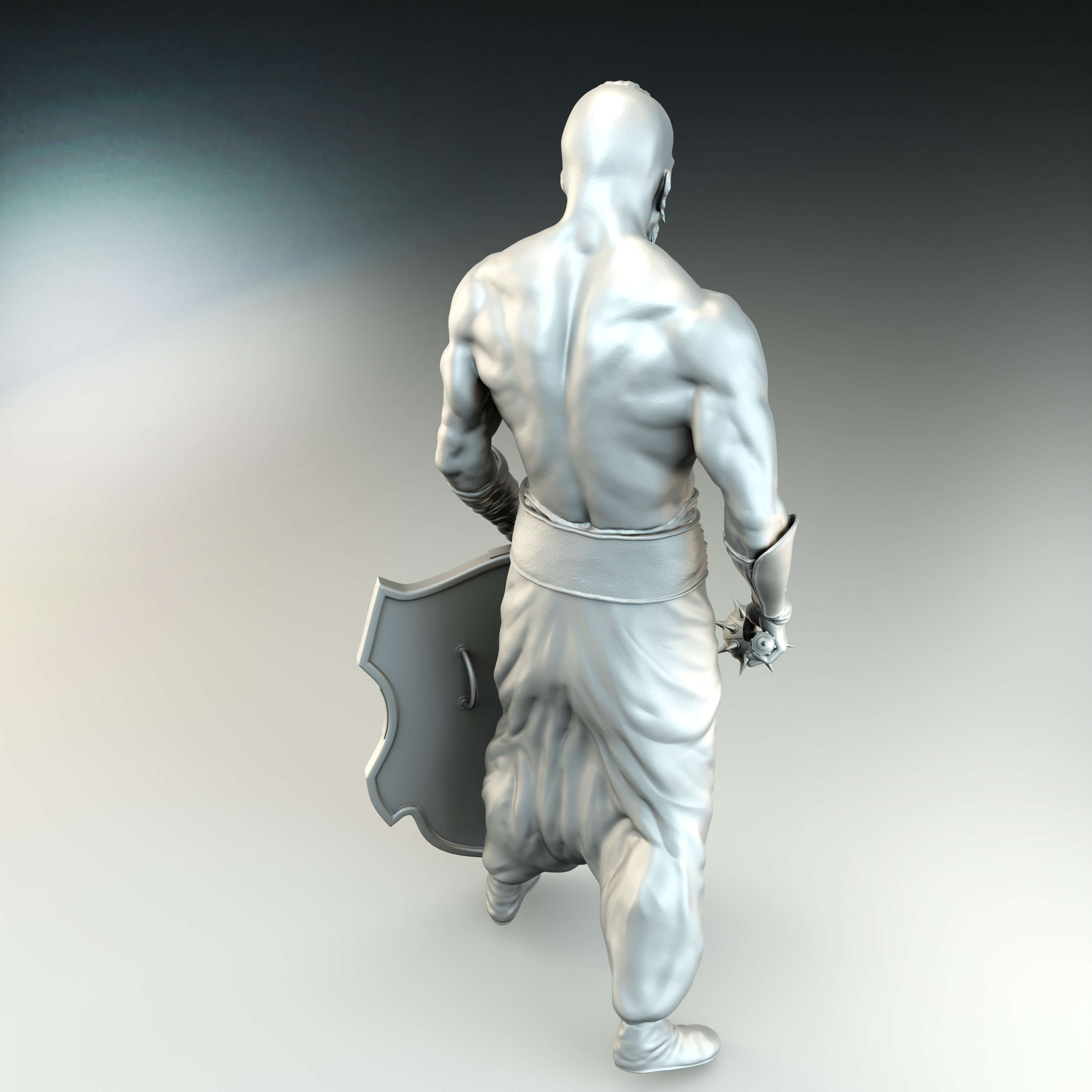 Cossack Warrior With Mace and Shield With Trident for CNC - 3D Model by ...