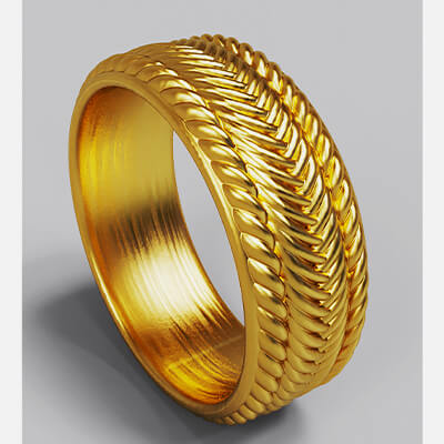 Finger Ring With Relief Weaving for CNC Router and 3D Printe by GoodWood