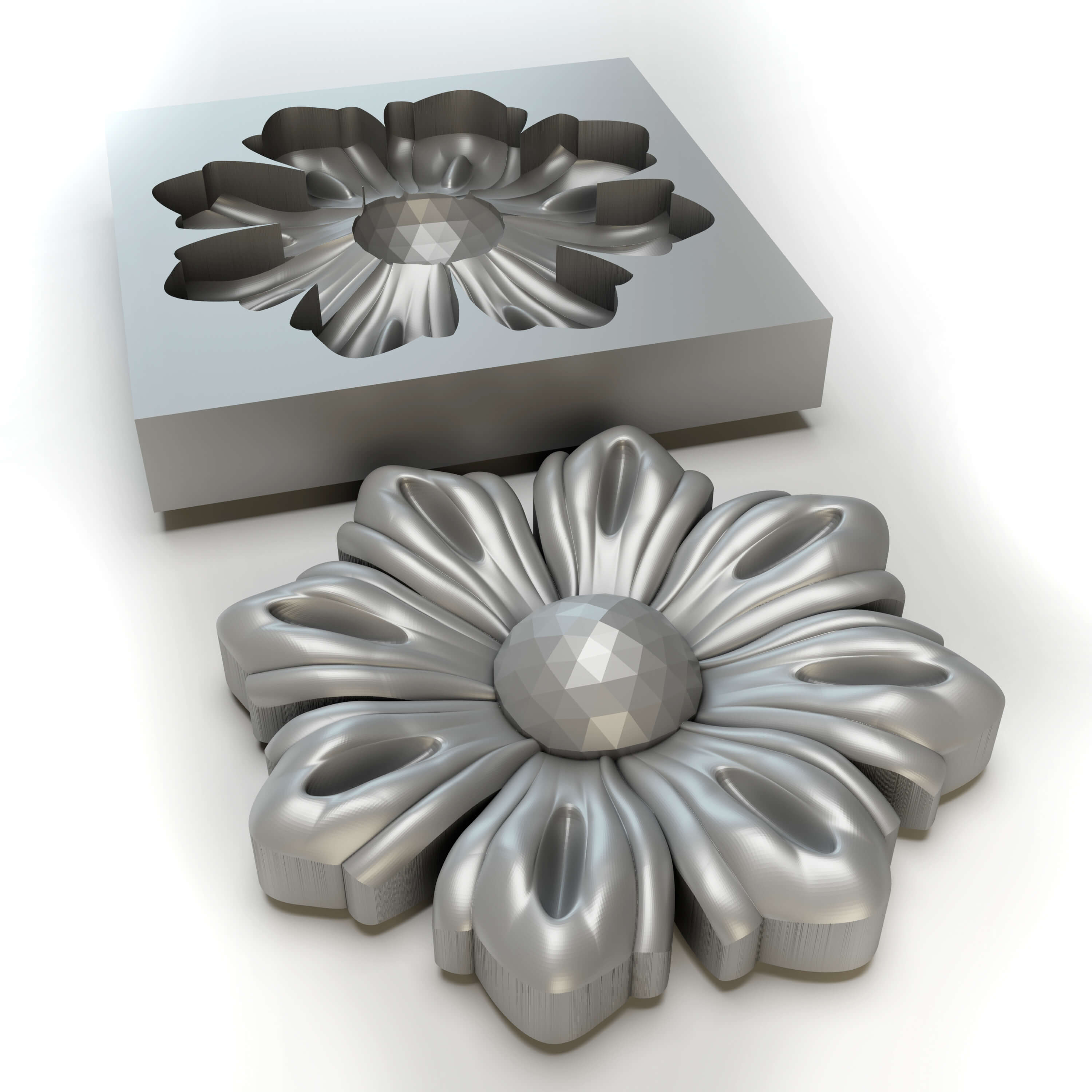 Flower - Silicone or Plaster Mold 3D Print Model by GoodWood