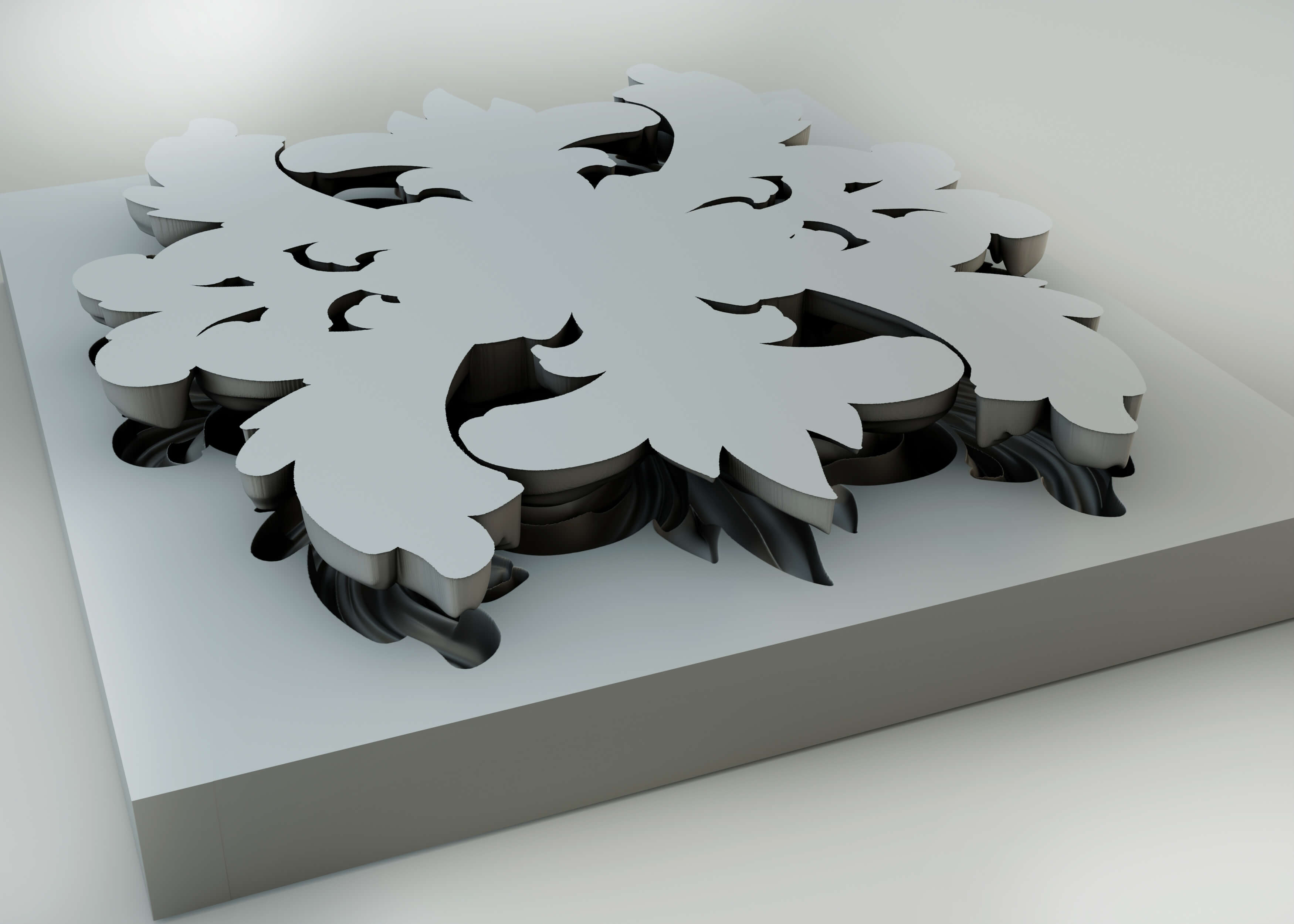 Flower With Leaves - Silicone or Plaster Mold for 3D Printer by GoodWood