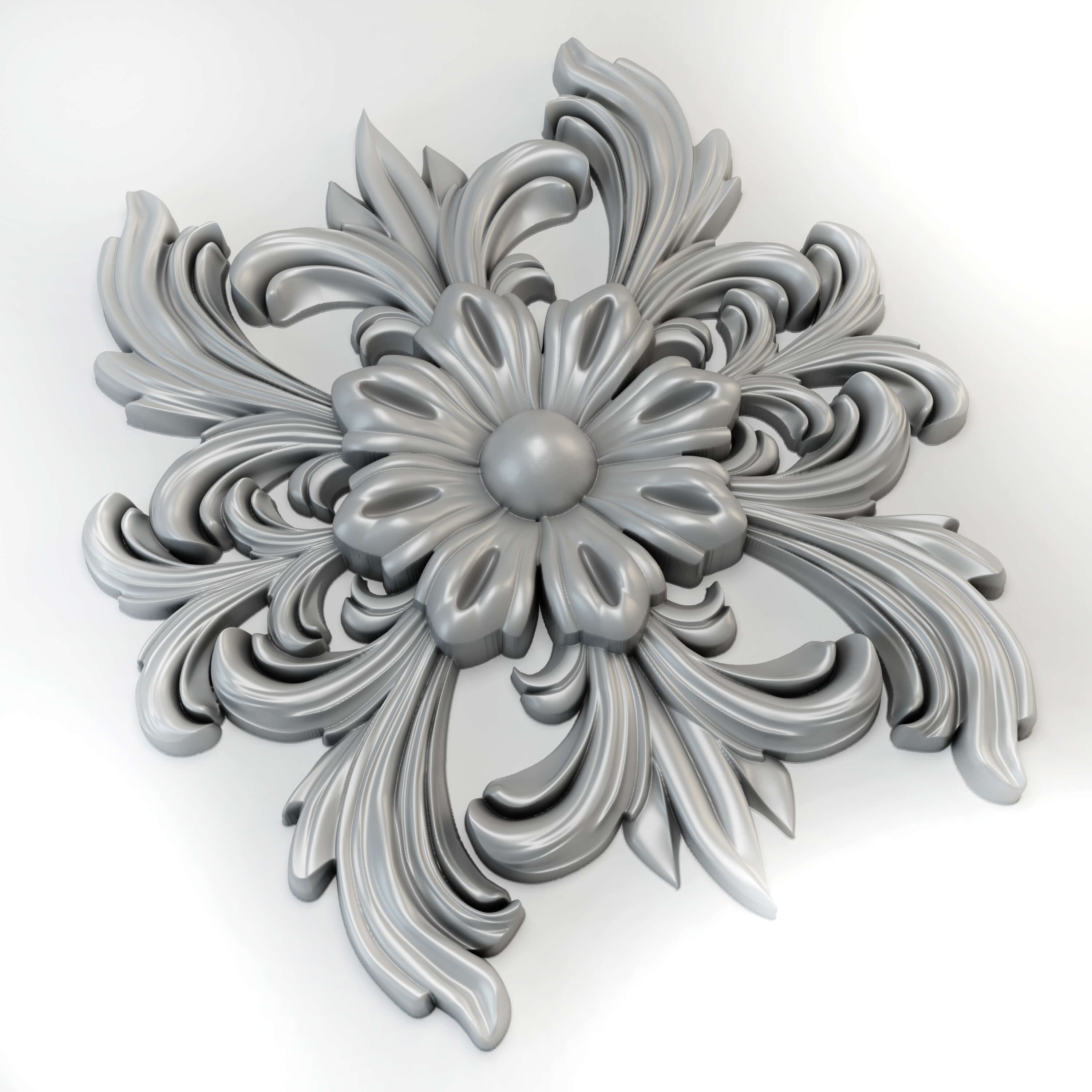 Flower With Leaves - Silicone or Plaster Mold for 3D Printer by GoodWood