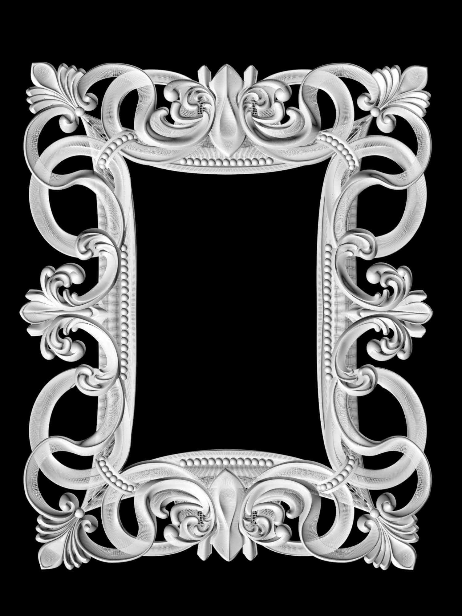 Frame for Mirror for CNC Milling - 3D Model by GoodWood