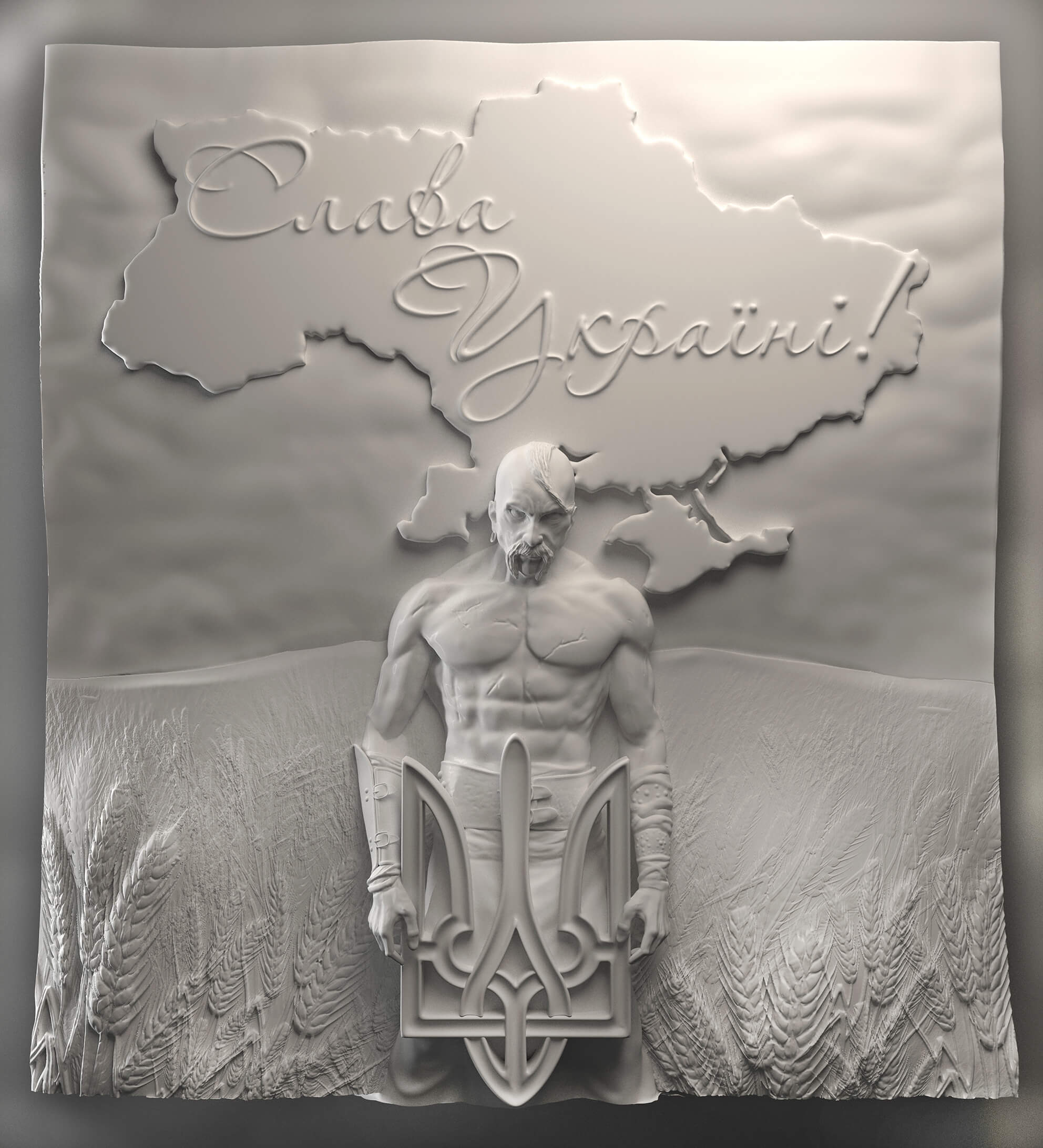 Cossack With a Trident Ukraine for CNC - 3D Model by GoodWood