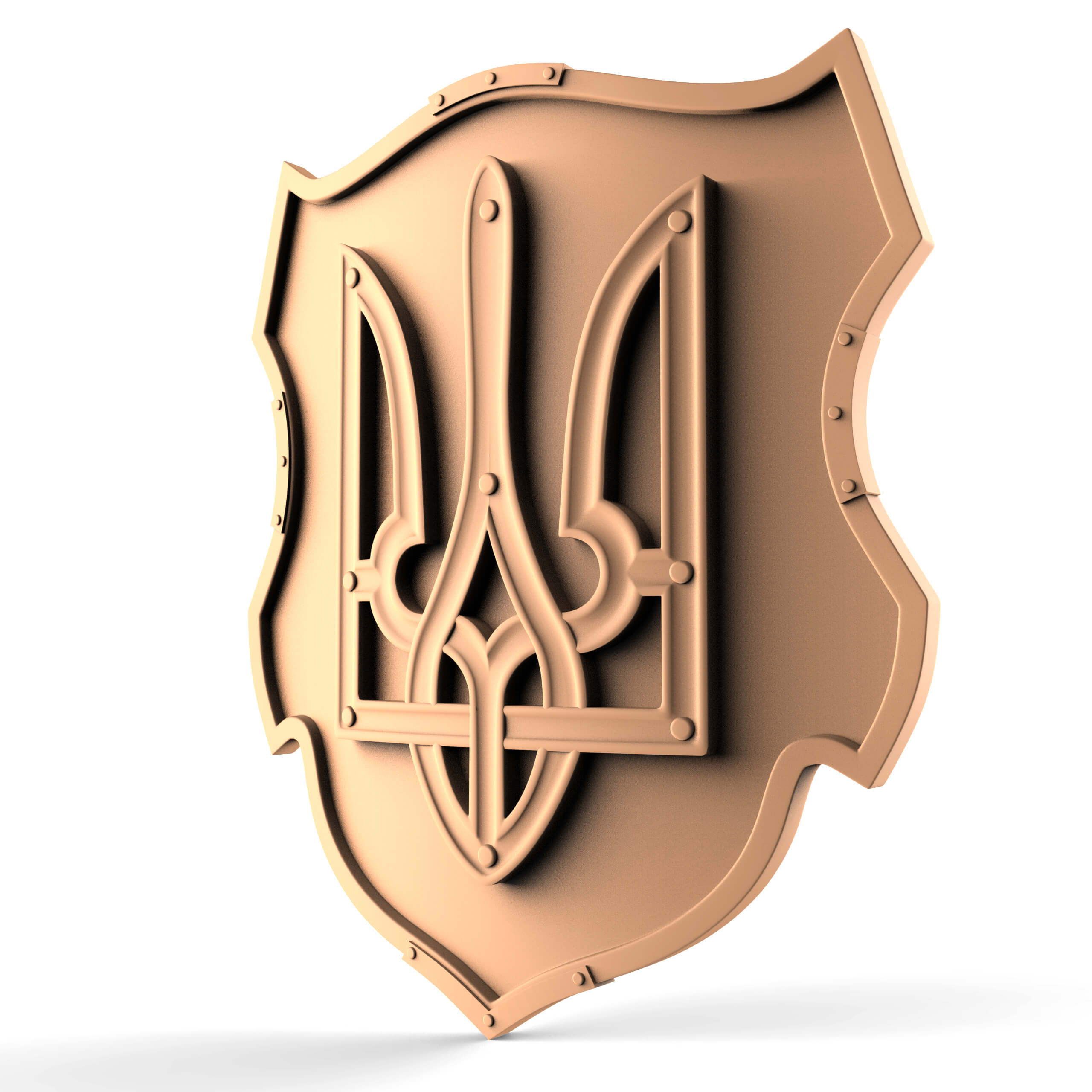 Shield of a Warrior With a Trident for CNC and 3D Printing by GoodWood