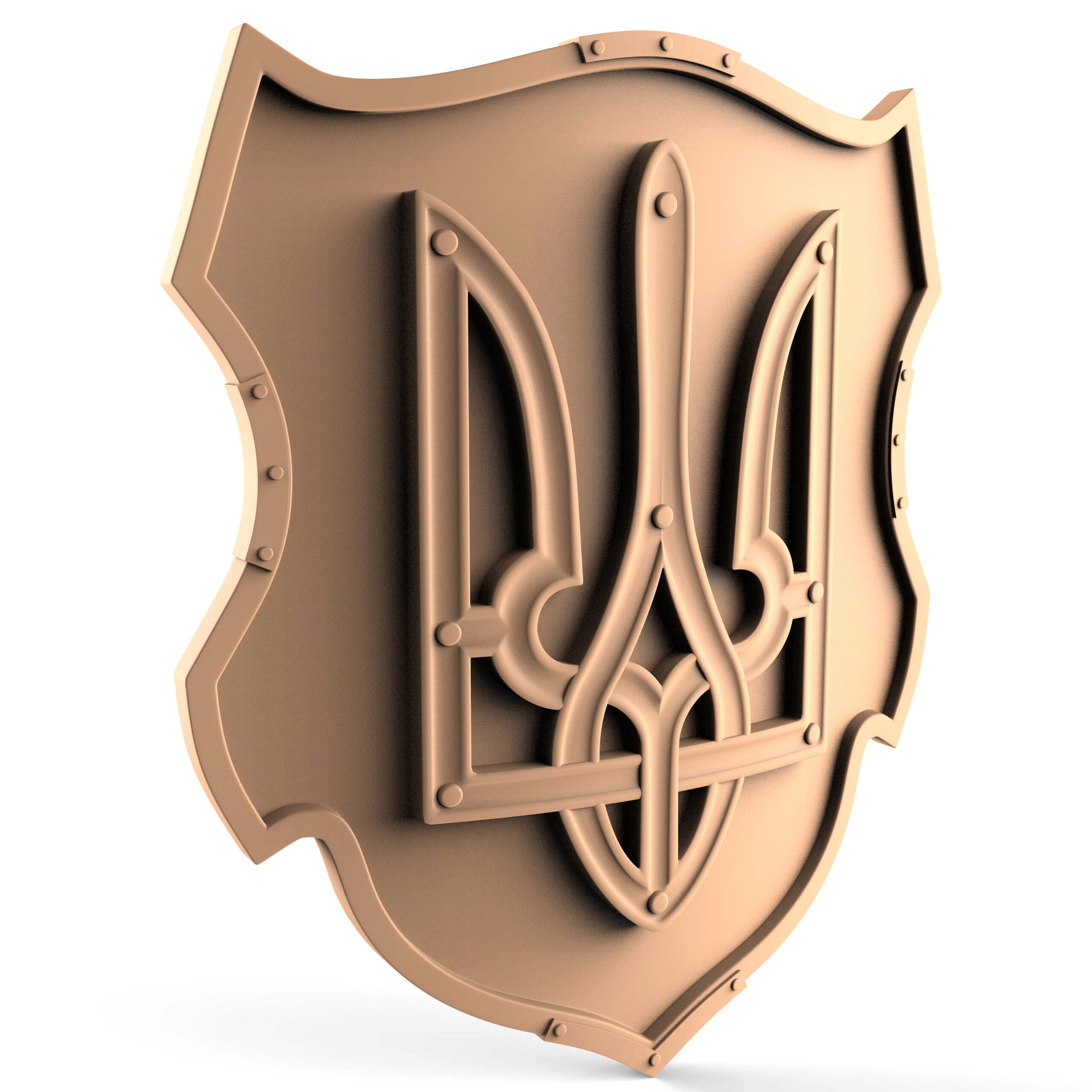 Shield of a Warrior With a Trident for CNC and 3D Printing by GoodWood