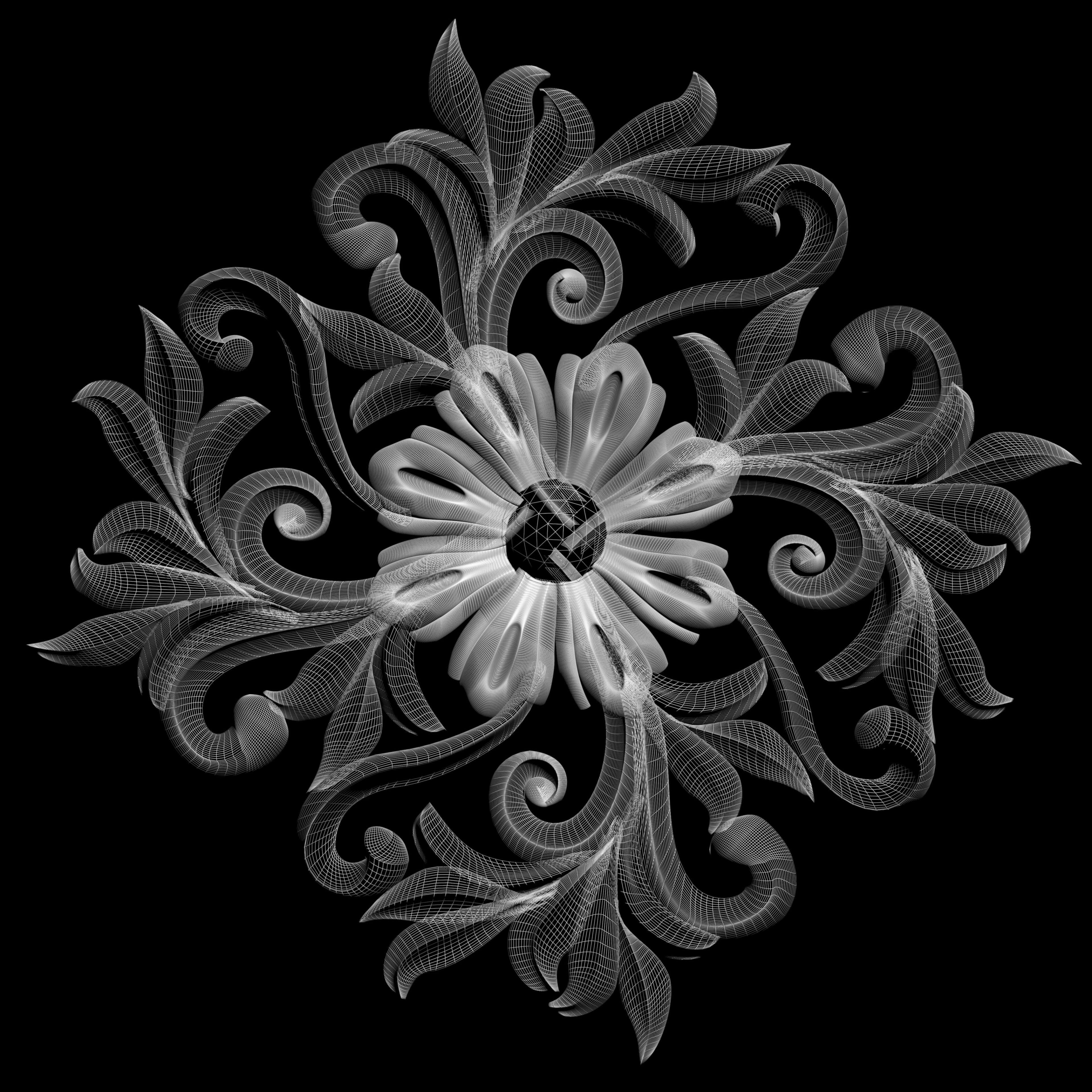 Wall Decor Flowers With Leaves for Milling CNC Machines - 3D Model by ...