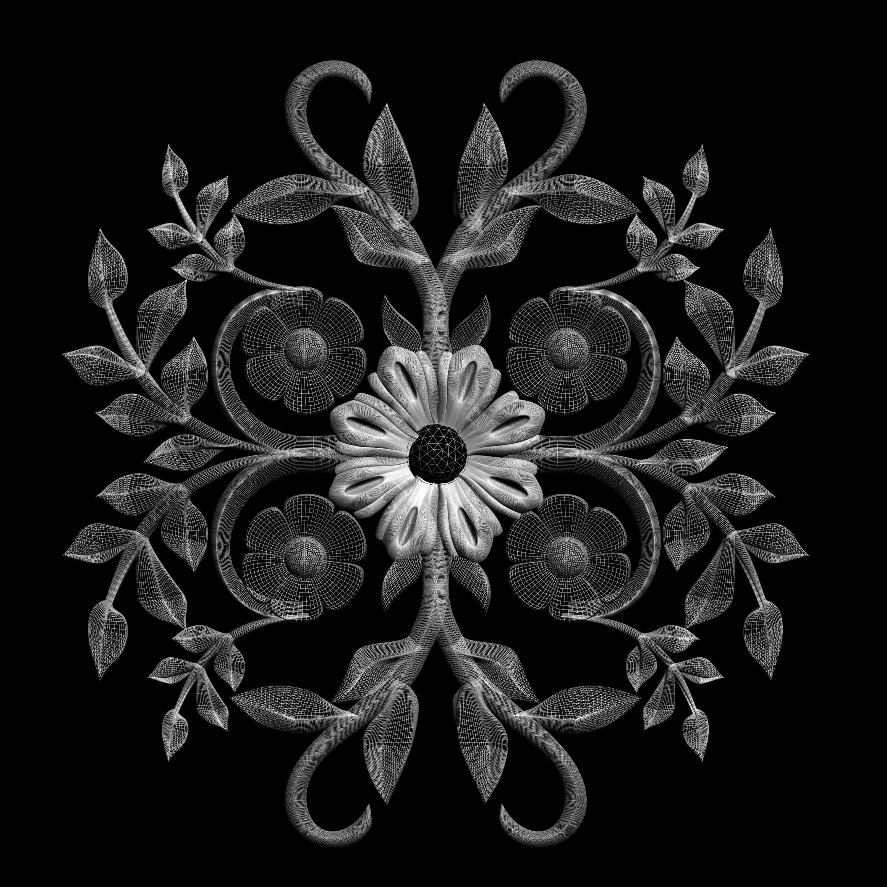 Wall Decor Flowers With Leaves for Milling CNC Machines - 3D Model by ...