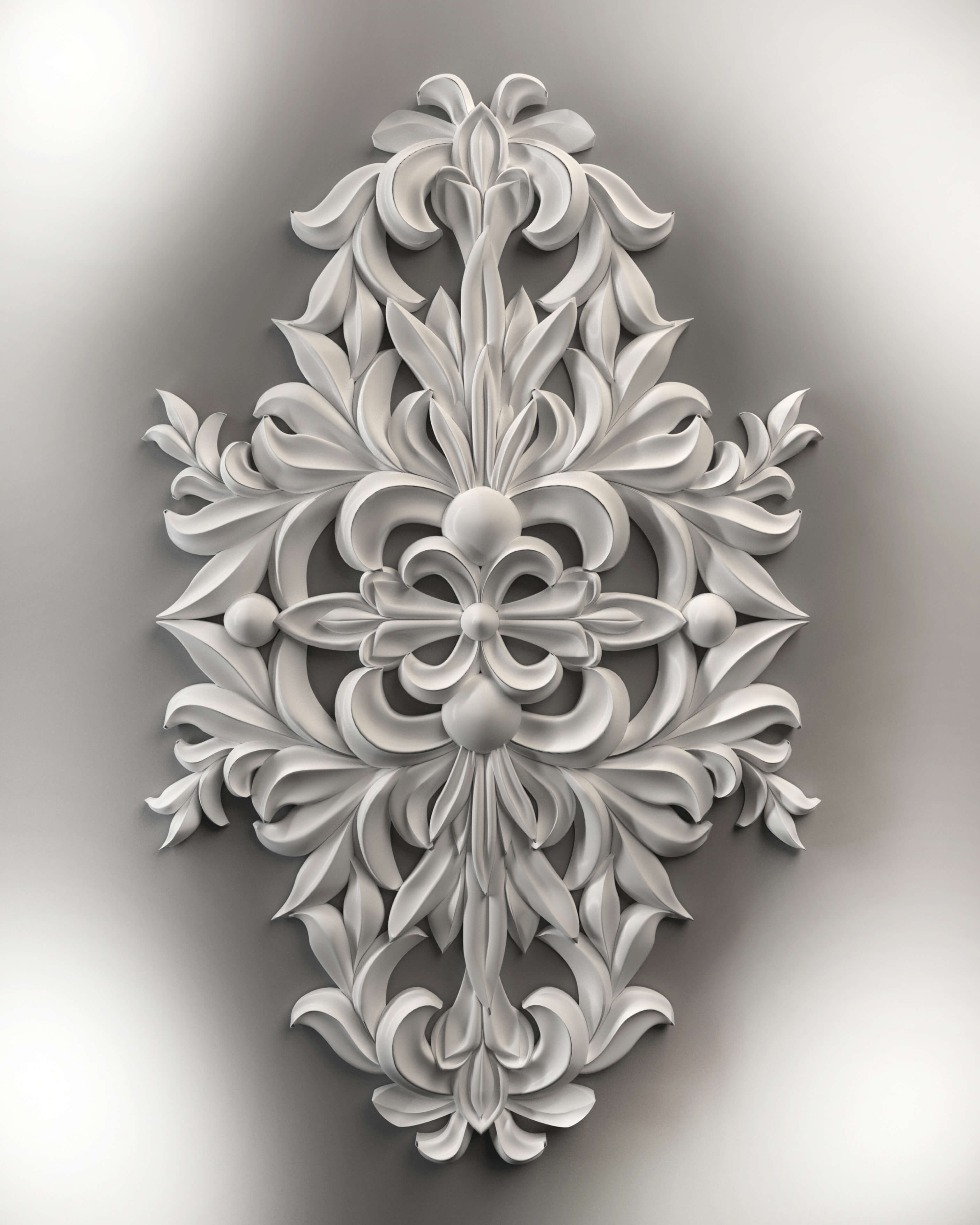 Wall Decor With Leaves for Milling CNC Machines - 3D Model by GoodWood