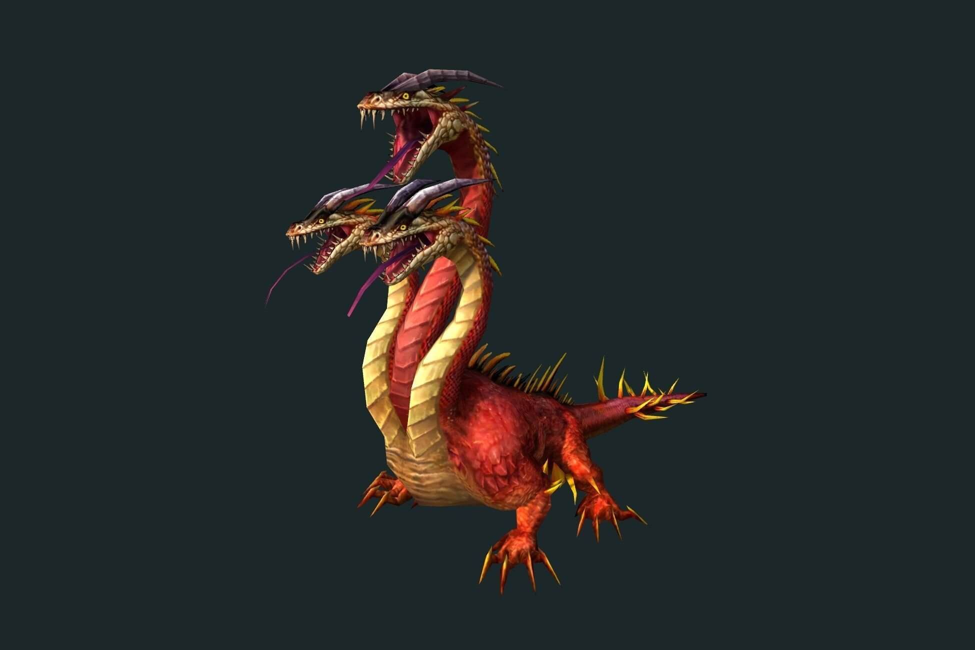 Three Head Dragon - 3D Model by gordefb