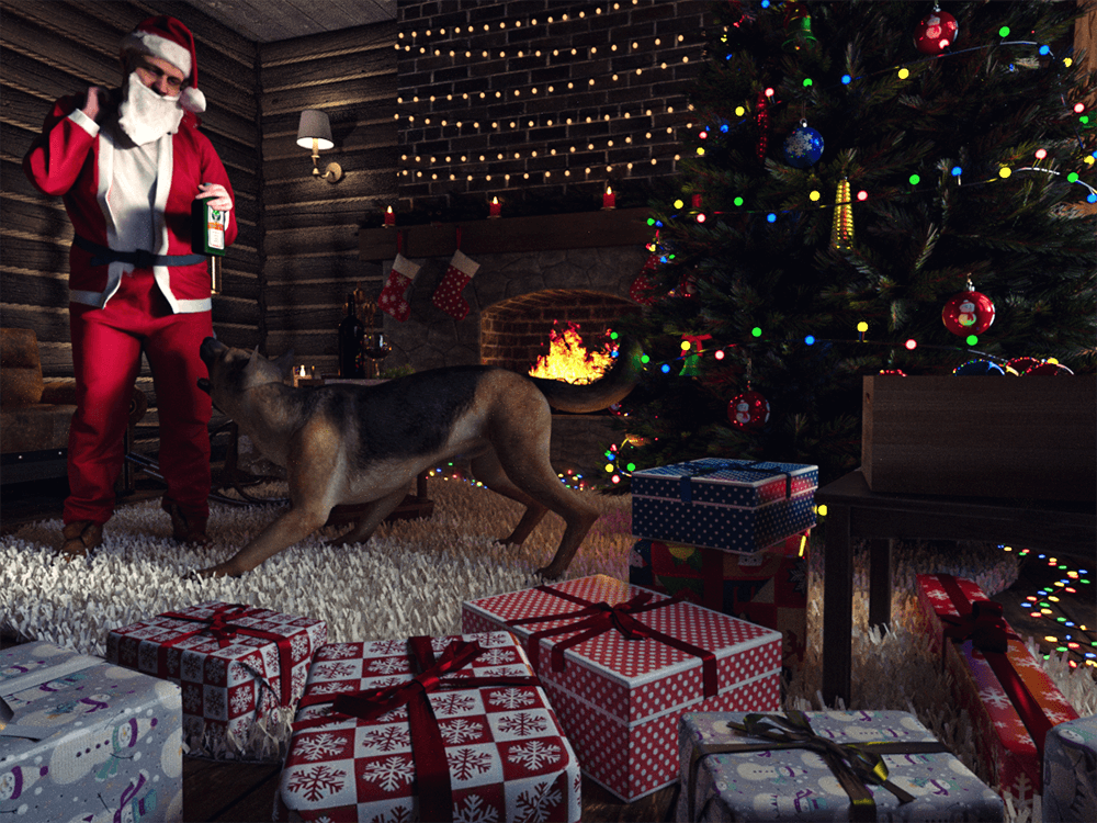 Bad Santa 3D Render, Digital Art by gorjira