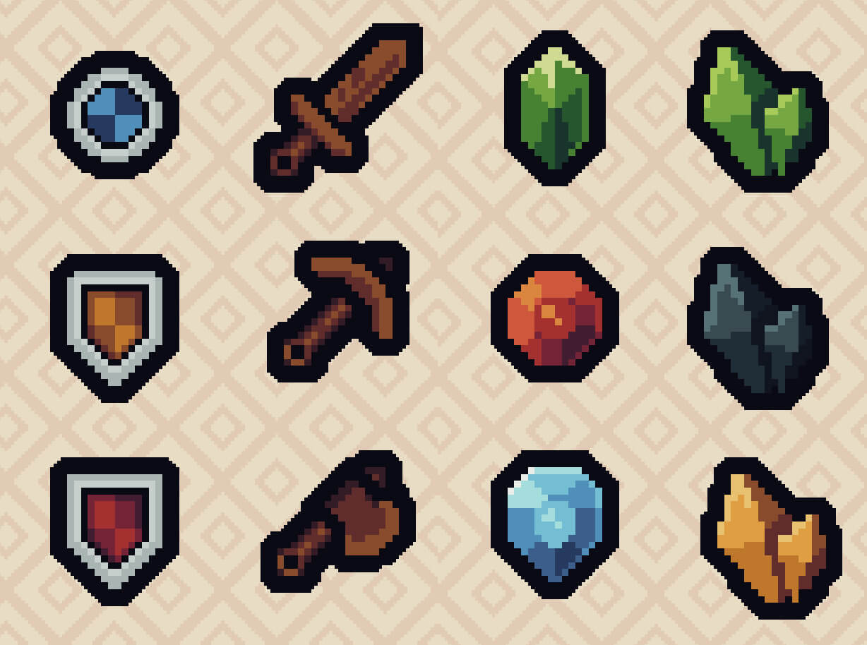 RPGems 32X32 - More Than 300+ RPG Pixel Art Items 2D Game Asset by Gowl