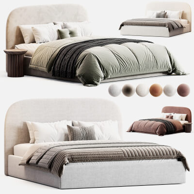 Bed Kevia 160 Soft Ginger - 3D Model by Graf01