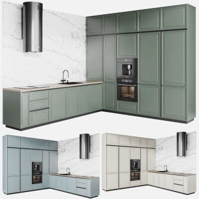 Corner Kitchen 006 - 3D Model by Graf01